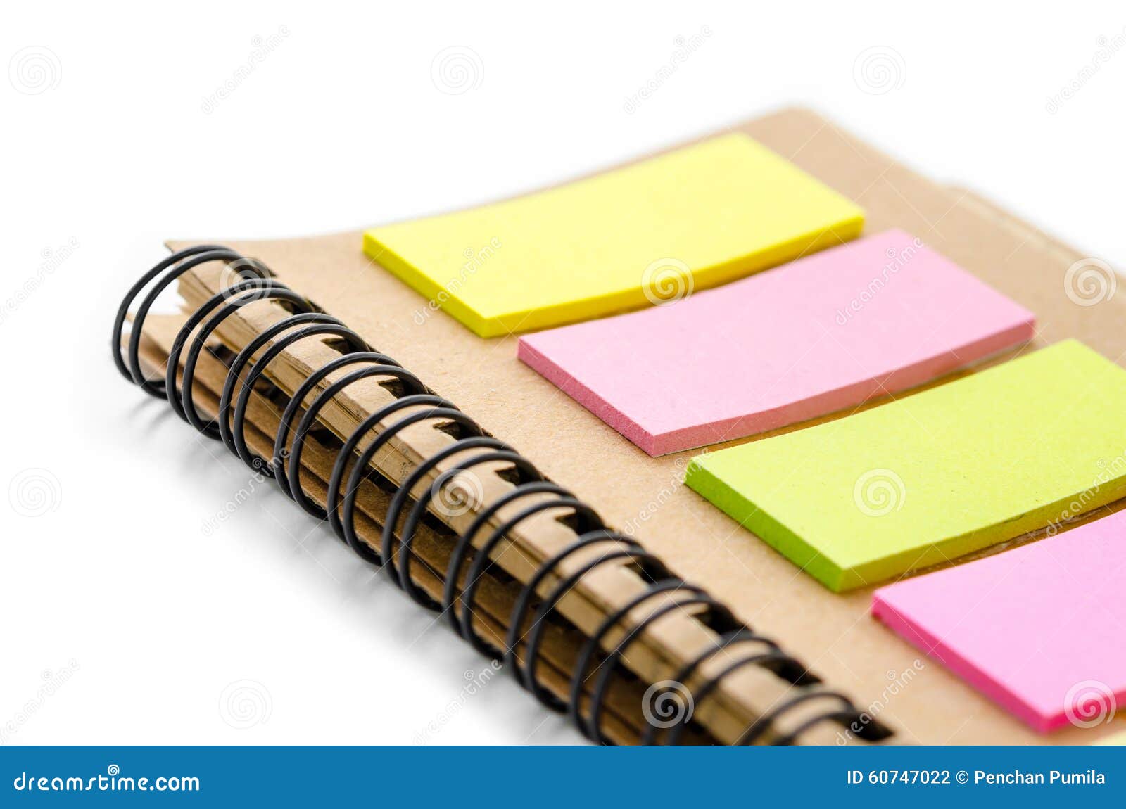 Note Book with Colorful Note Pad. Stock Photo - Image of information ...