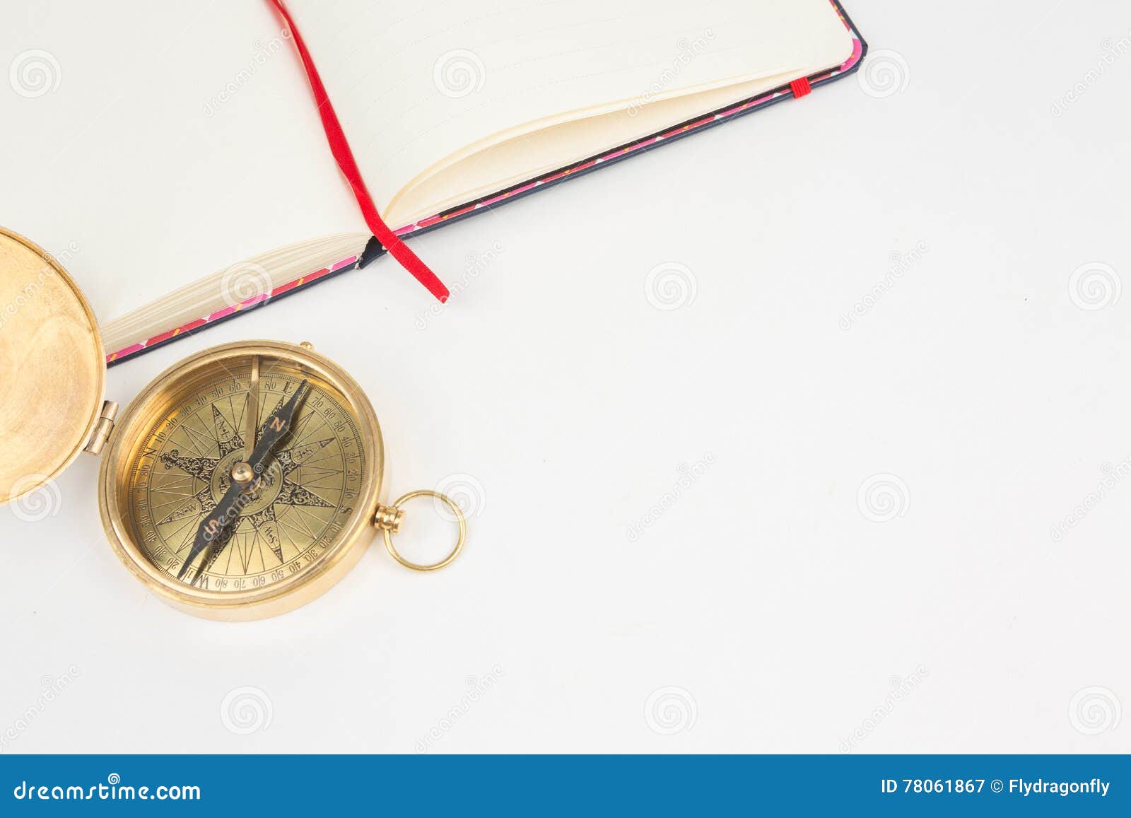 Note Book with Compass Template. Stock Image - Image of blank, paste ...