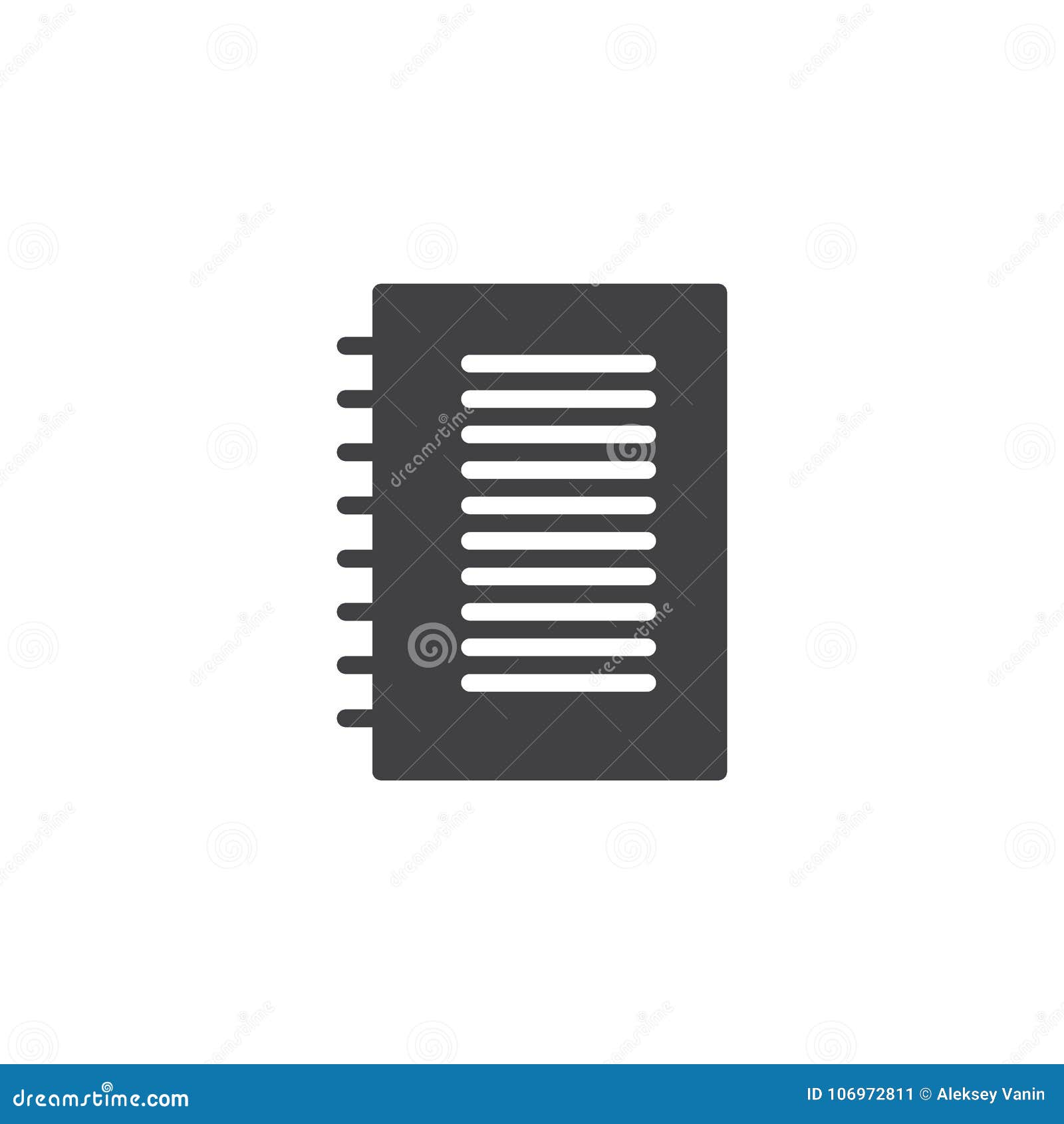 Note book icon vector stock vector. Illustration of perfect - 106972811