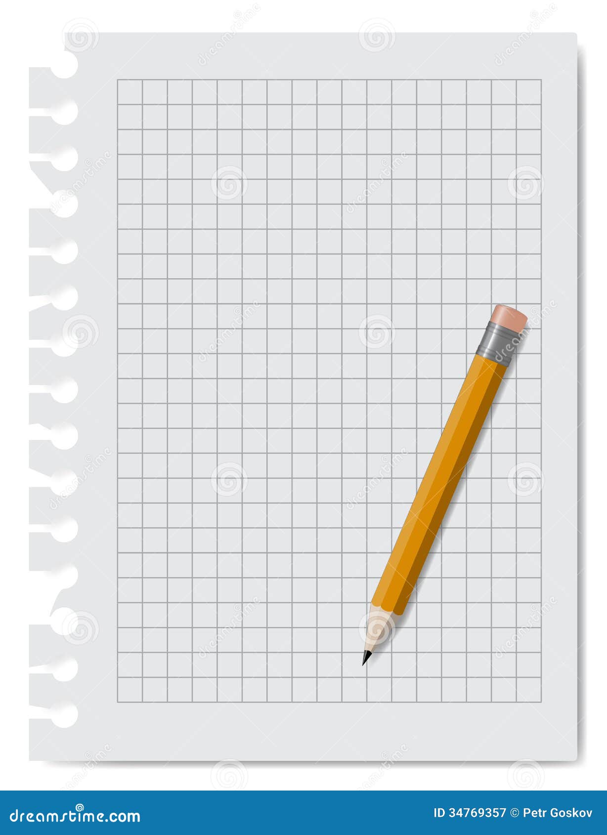 Note Book Paper with Pencil Stock Illustration - Illustration of ...