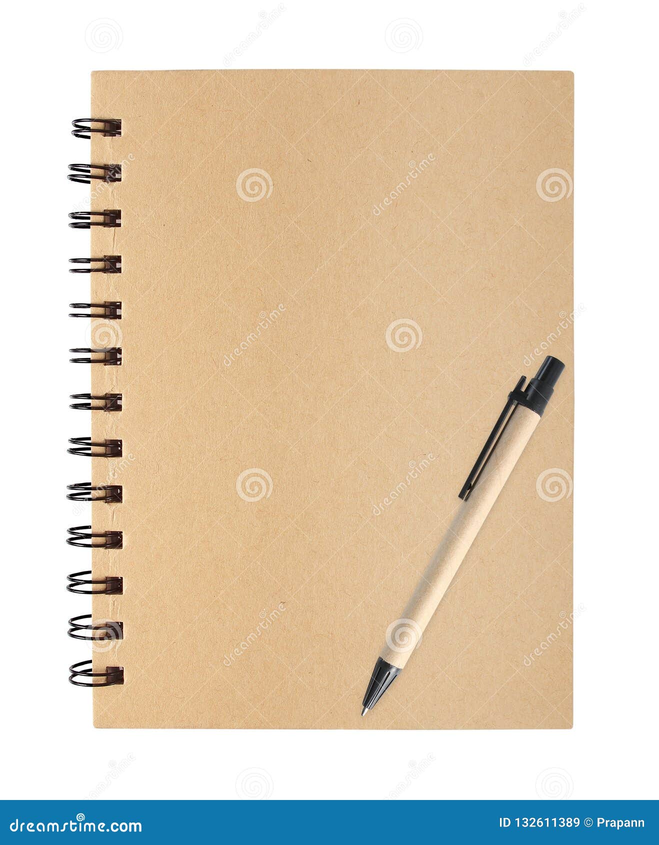 Note Book with Pen, Isolated on White Stock Image - Image of school ...