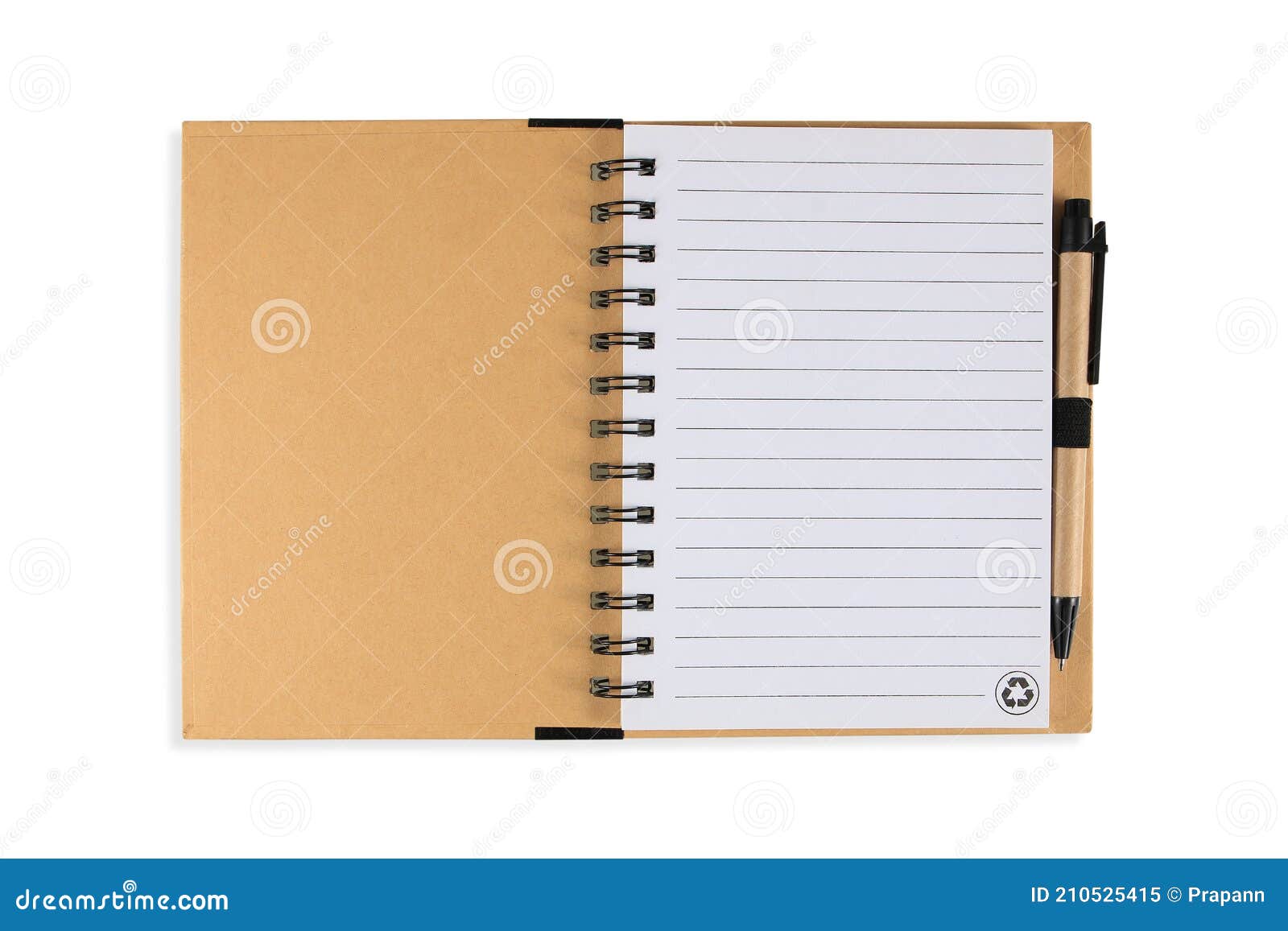 Note Book with Pen, Isolated on White Stock Image - Image of note, page ...