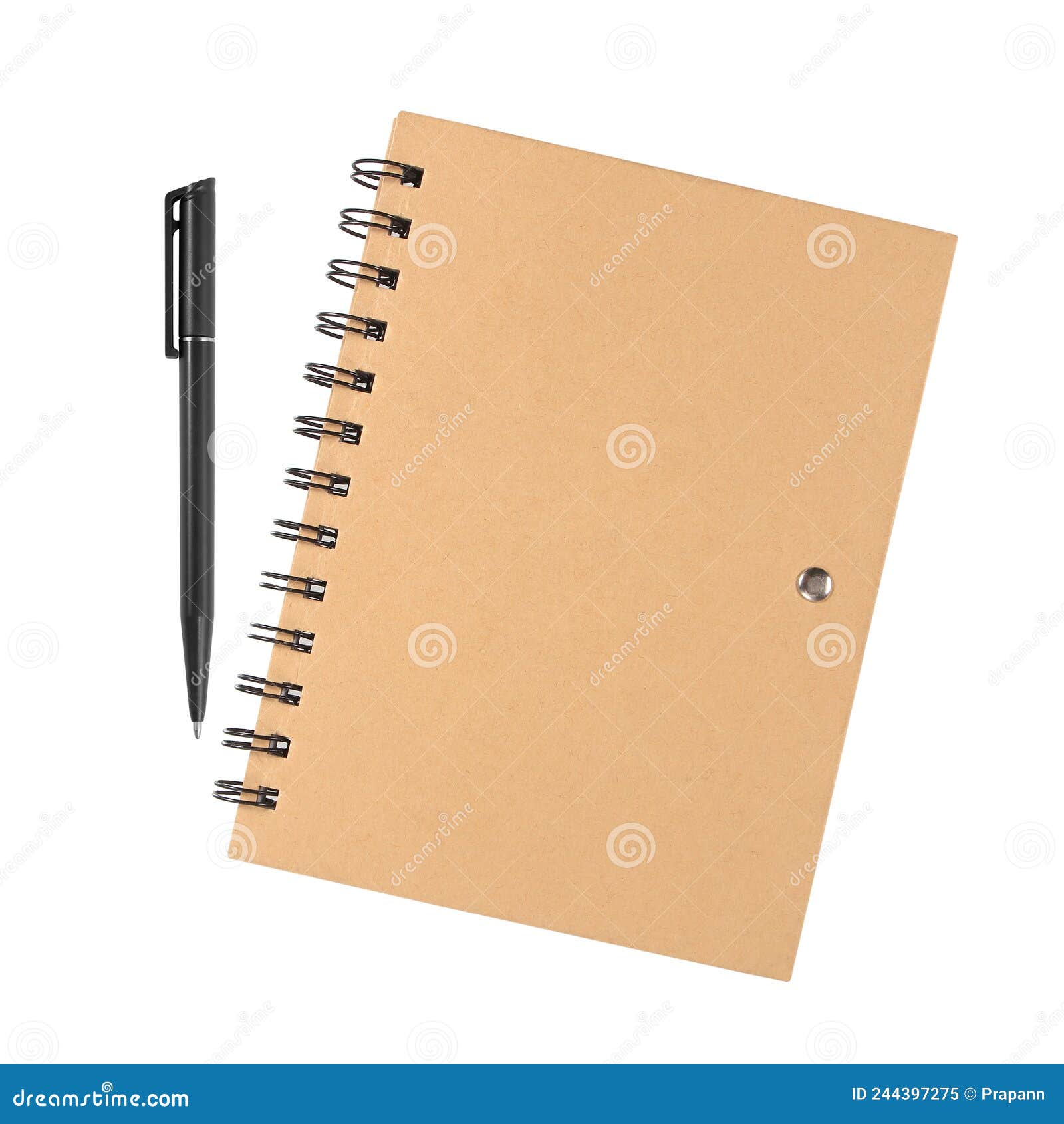 Note Book with Black Pen Isolated on White Stock Image - Image of ...