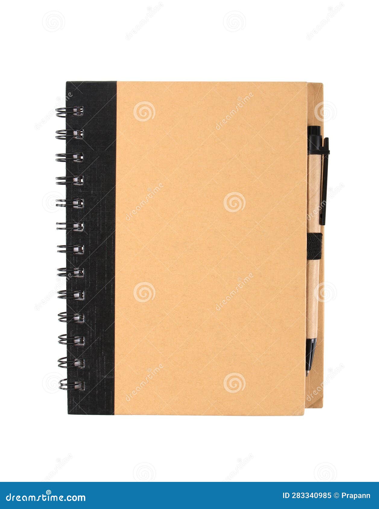 Note Book with Pen, Isolated on White Stock Image - Image of striped ...