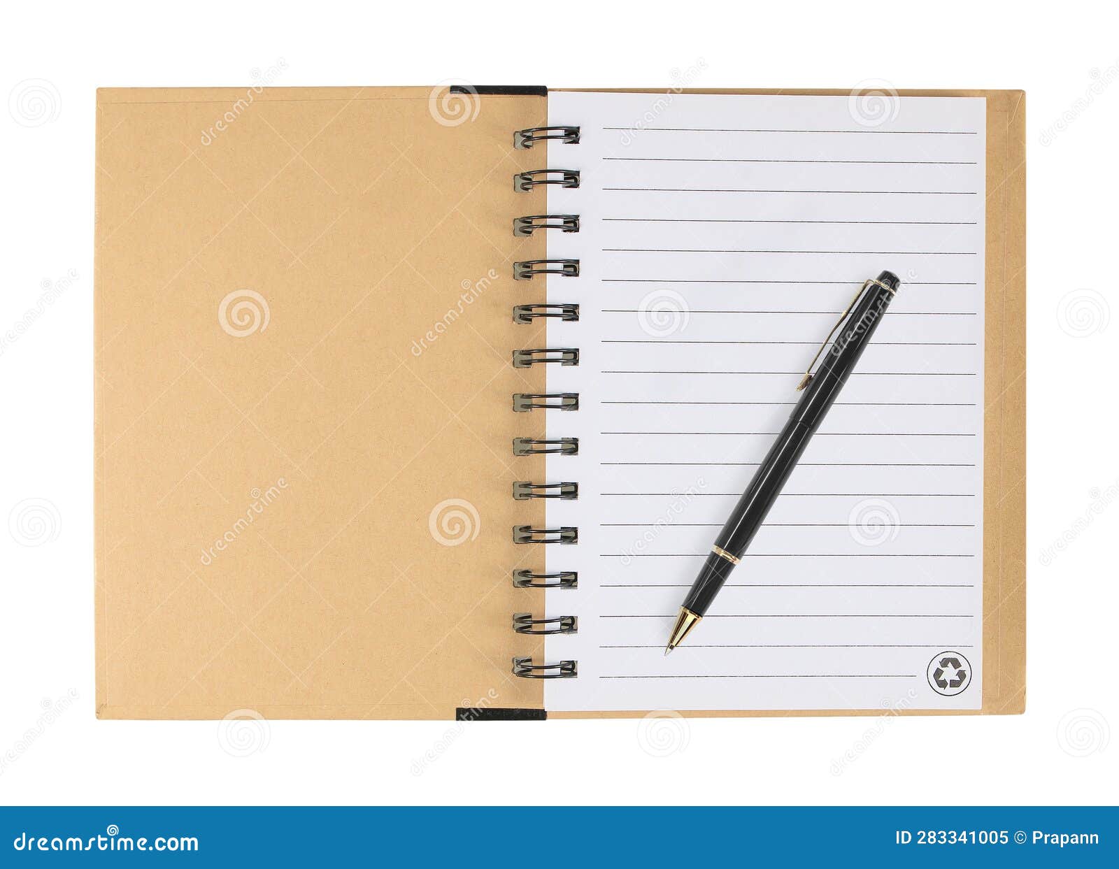 Note Book with Pen, Isolated on White Stock Image - Image of lines ...