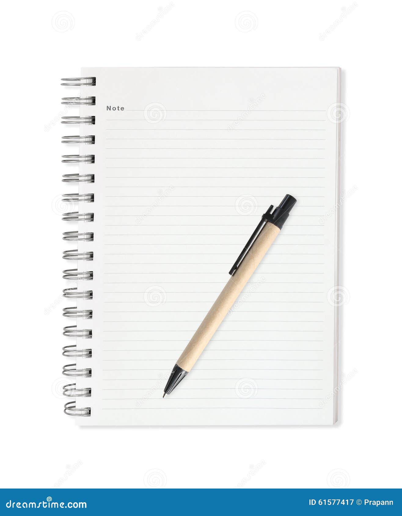 Note Book with Pen Isolated on White Background Stock Image - Image of ...