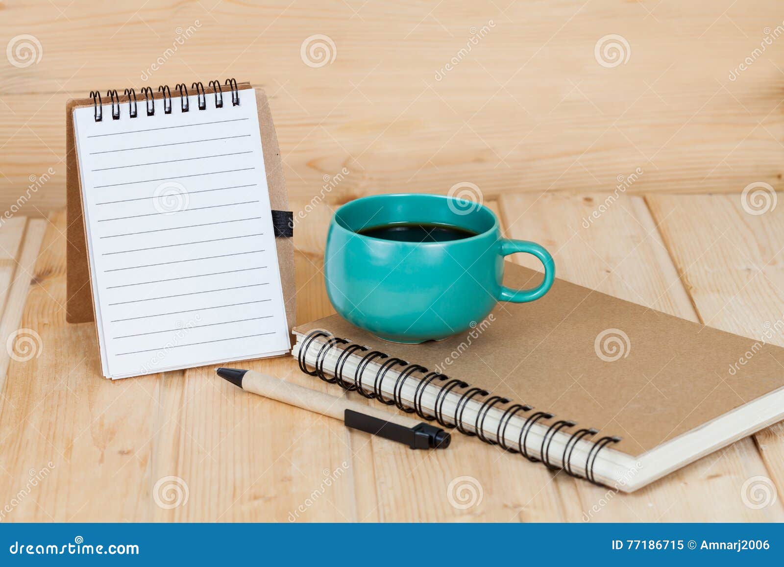 Note book and pen on table stock image. Image of copy - 77186715