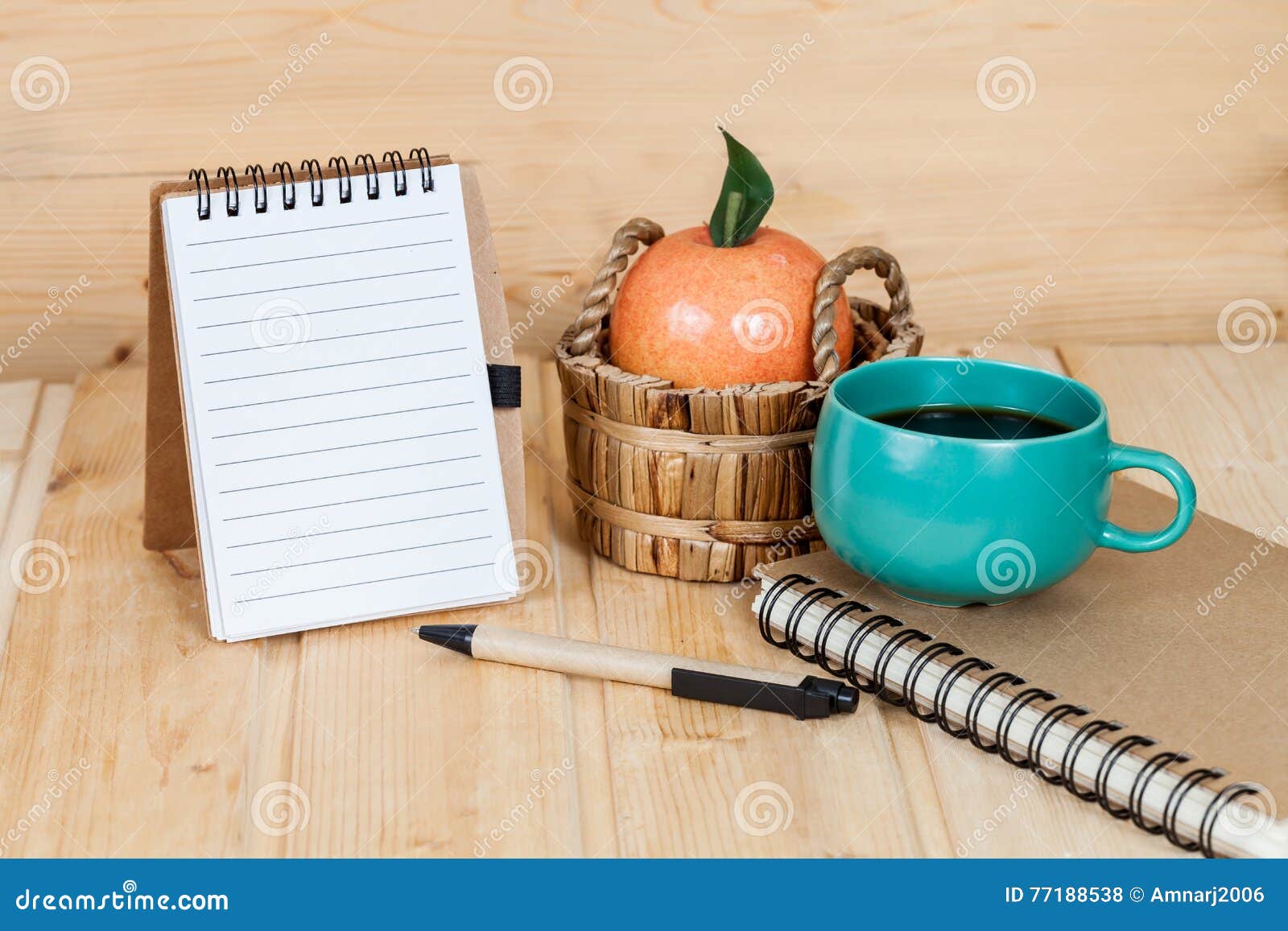 Note book and pen on table stock photo. Image of empty - 77188538