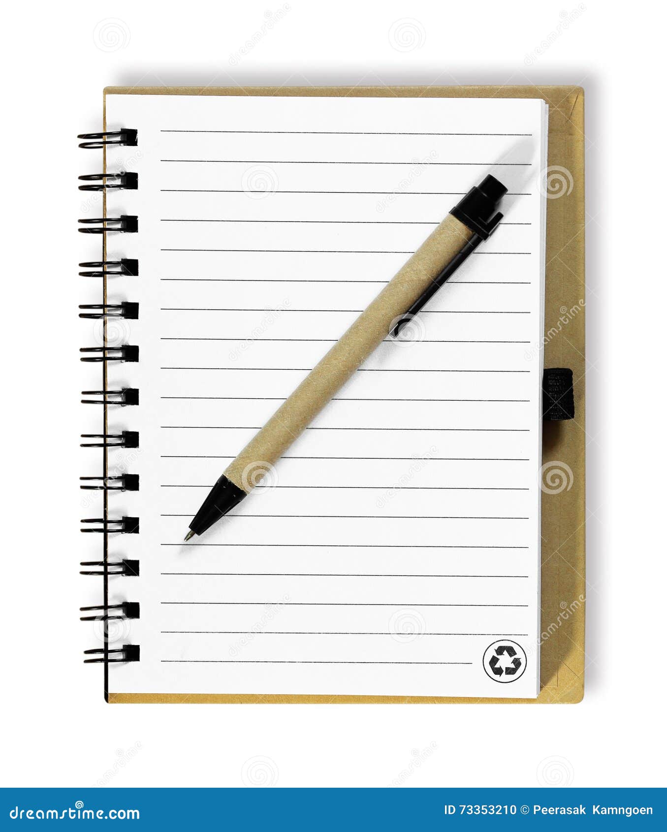 Note Book with Pen. on White Background Stock Photo - Image of book ...