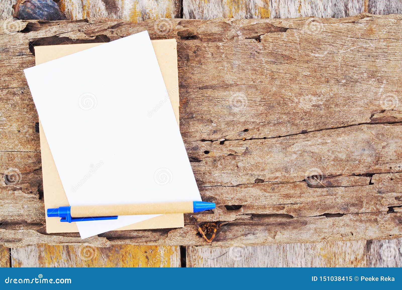 Note Book and Pen on Wood Board Stock Image - Image of writing, paper ...