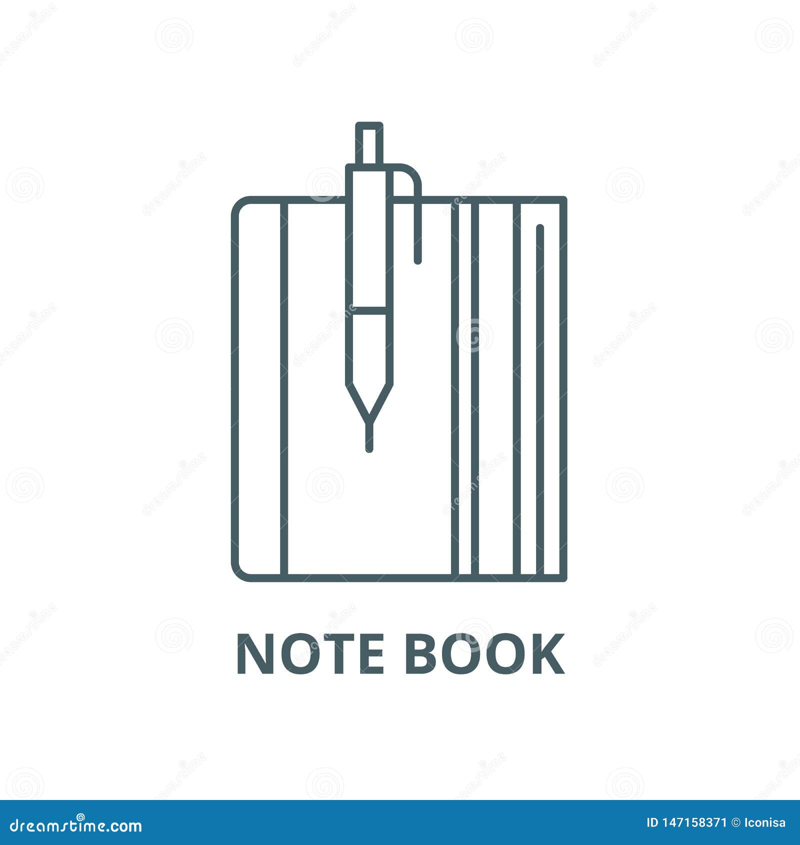 Note Book Vector Line Icon, Linear Concept, Outline Sign, Symbol Stock ...