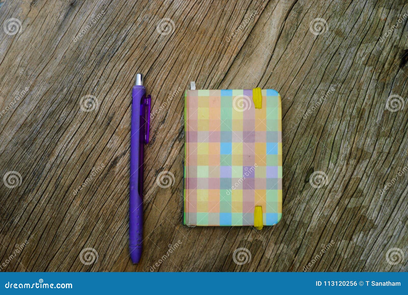 Note Book on Wooden Table with Pen Note Stock Photo - Image of rustic ...