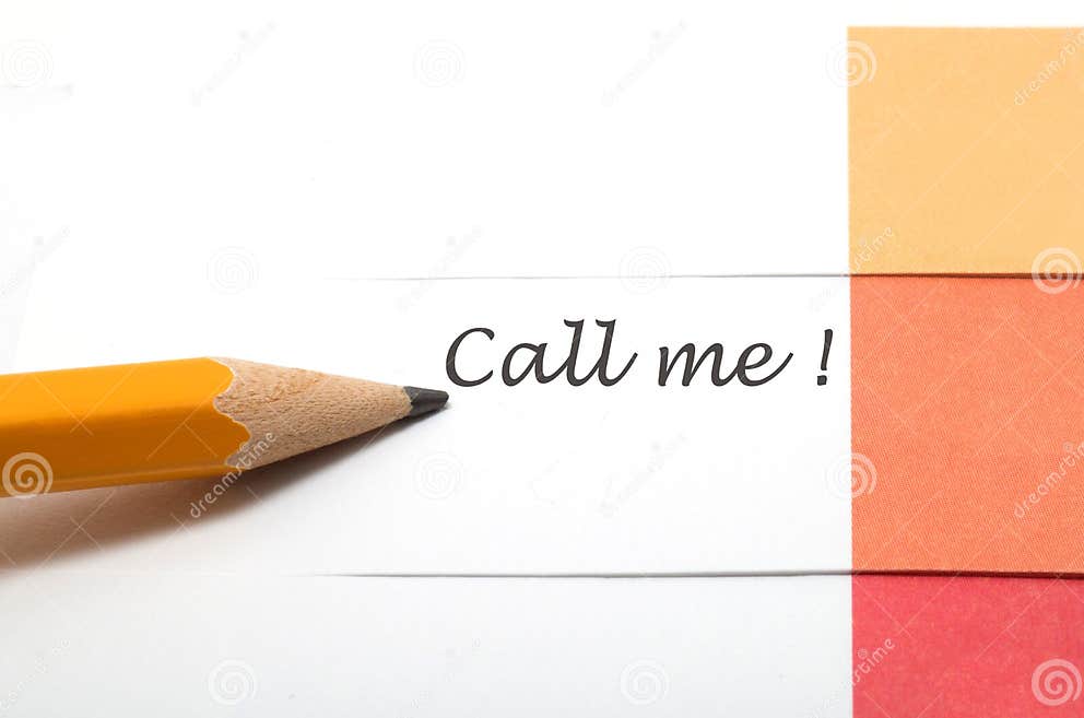 A note with call me text stock photo. Image of sticky - 32988952