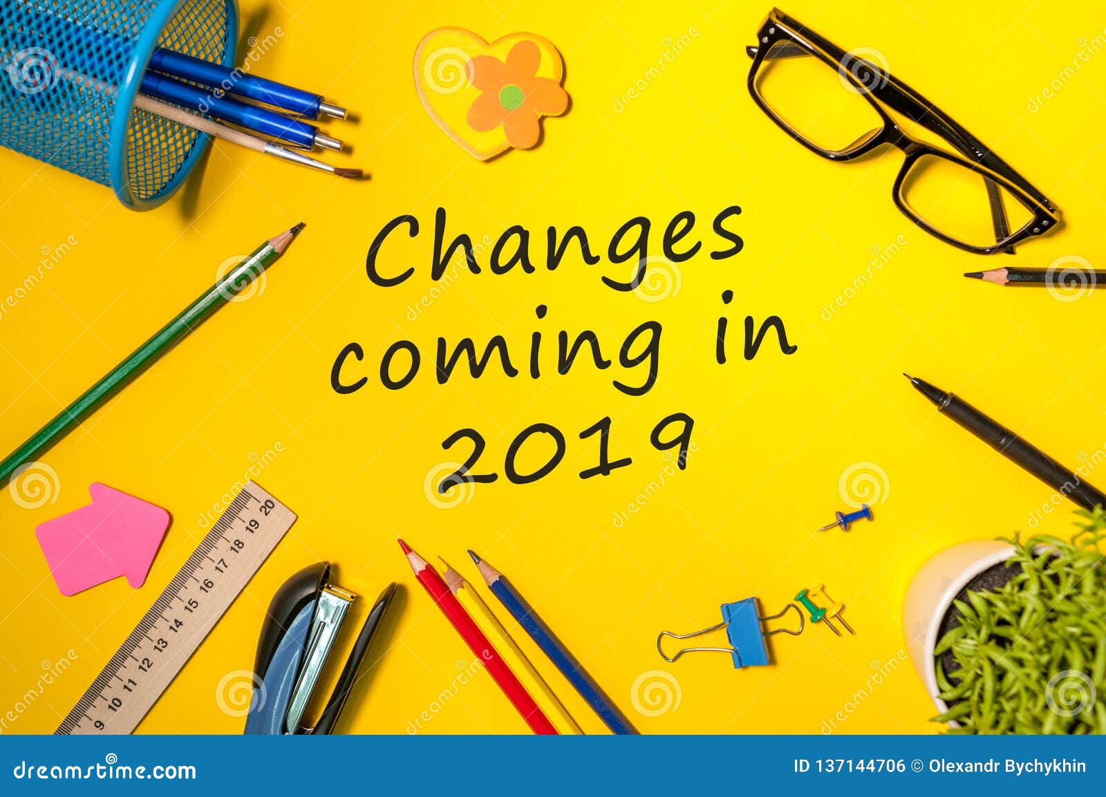 A Note Changes Coming in 2019. with Office or School Supplies Stock ...