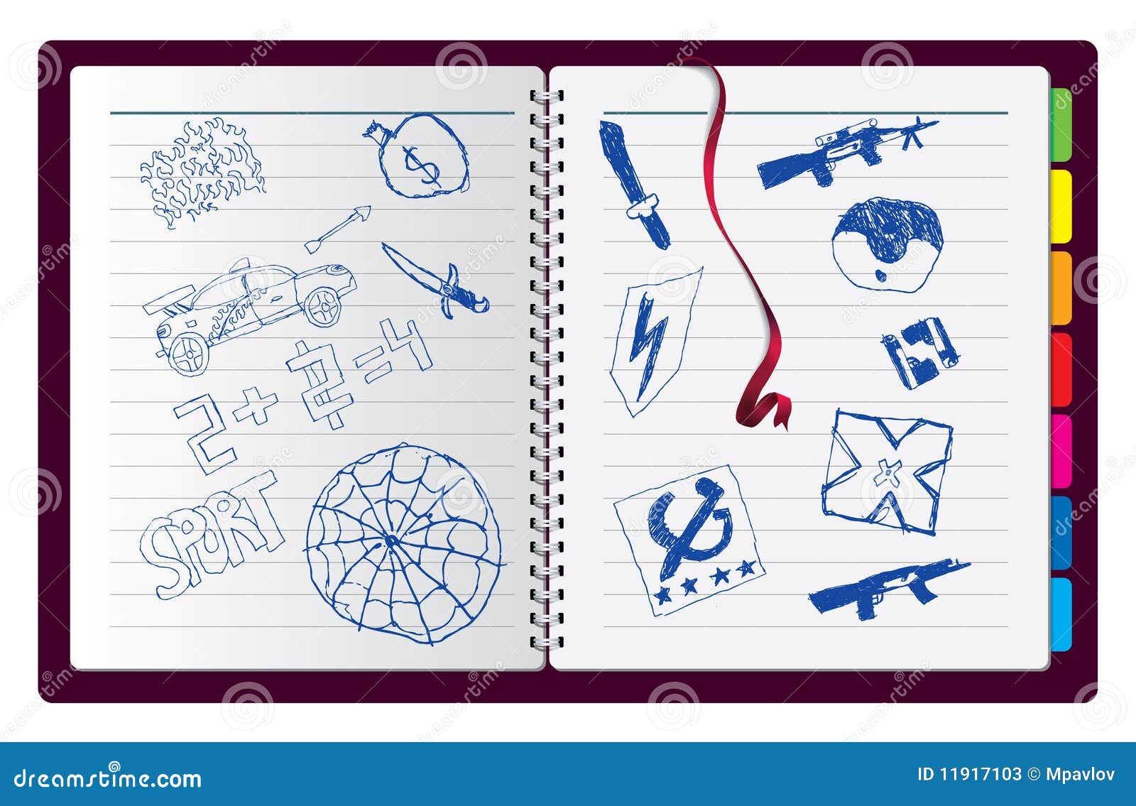 Note with really Children S Drawing Stock Vector - Illustration of ...