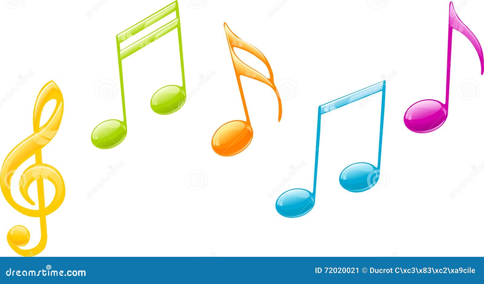 Note colorate di musica illustrazione vettoriale. Illustrazione di ...