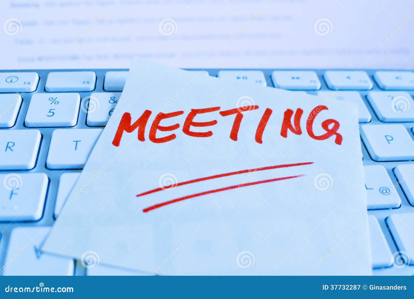 Note on Computer Keyboard: Meeting Stock Image - Image of interview ...