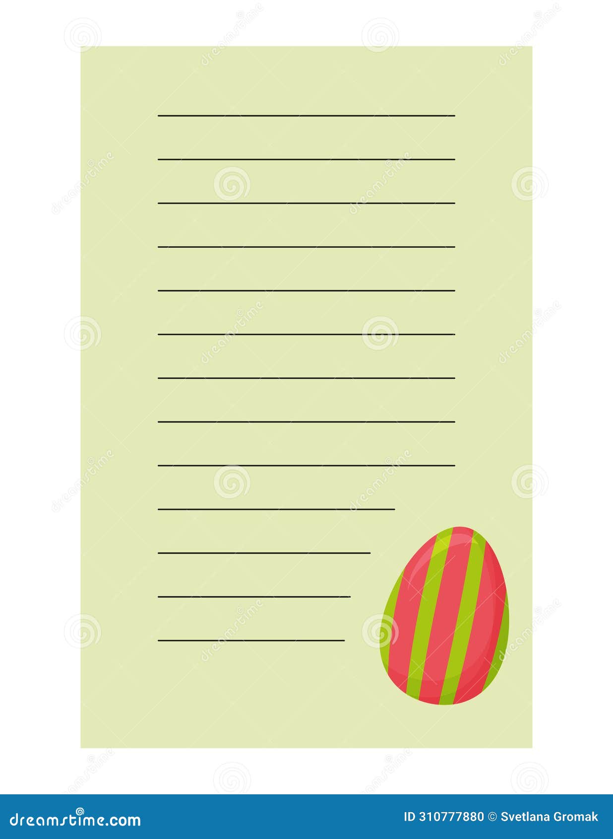Note of Cute Easter Egg Label Illustration. Memo, Paper, Kindergarten ...