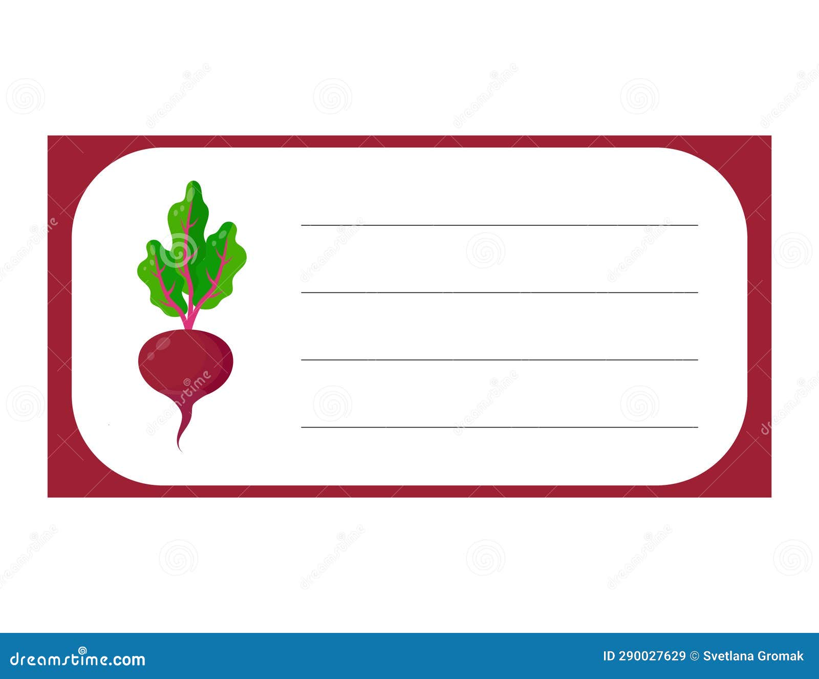 Note of Cute Vegetable Beet Label Illustration. Memo, Paper. Vector ...