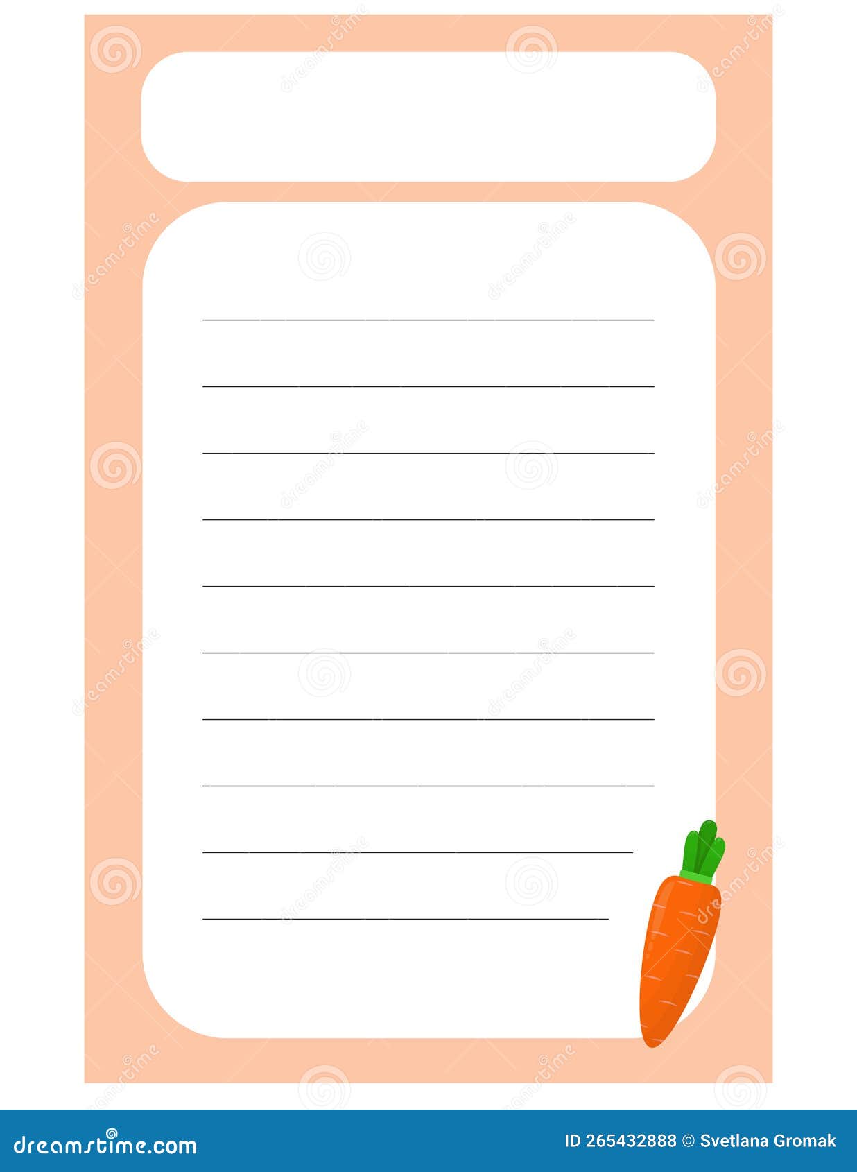 Note of Cute Vegetable Label Illustration. Memo, Paper. Vector Drawing ...