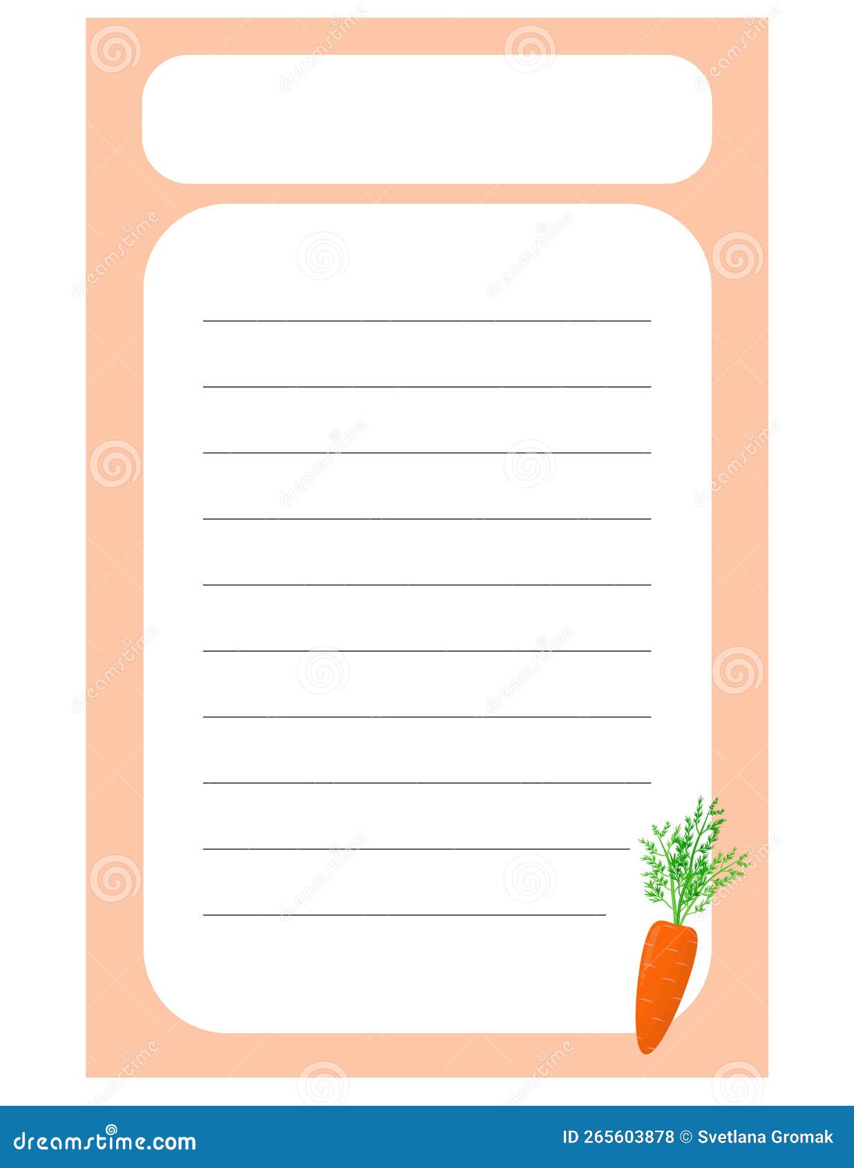 Note of Cute Vegetable Label Illustration. Memo, Paper. Vector Drawing ...