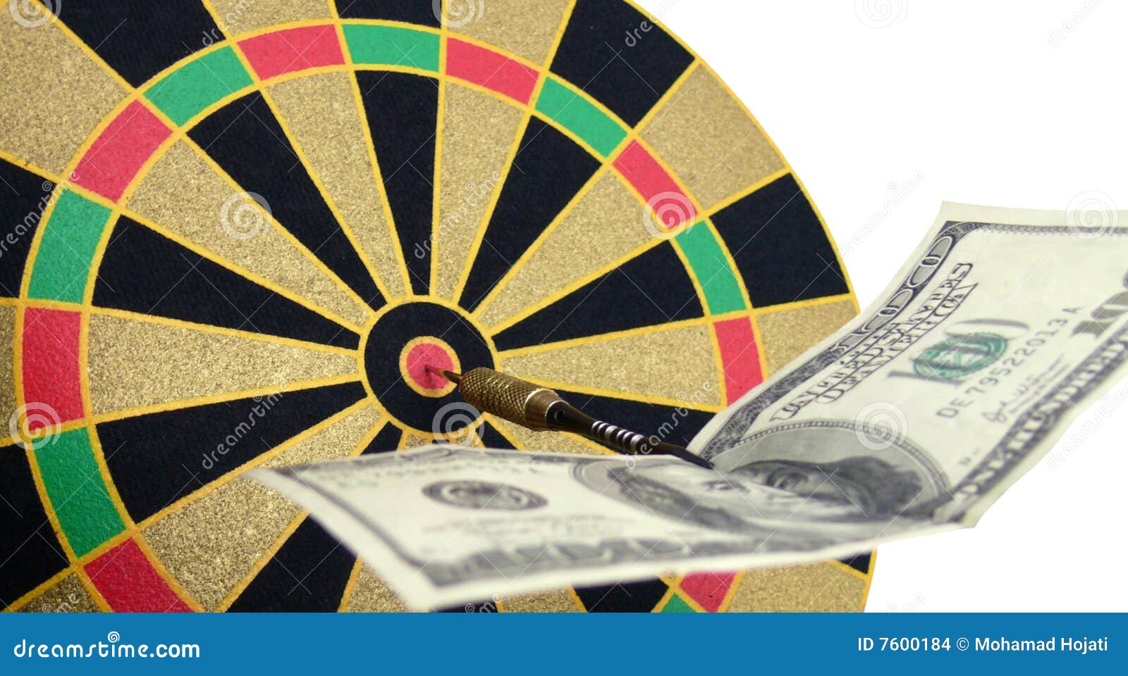 Note on a dart board stock photo. Image of dart, money - 7600184