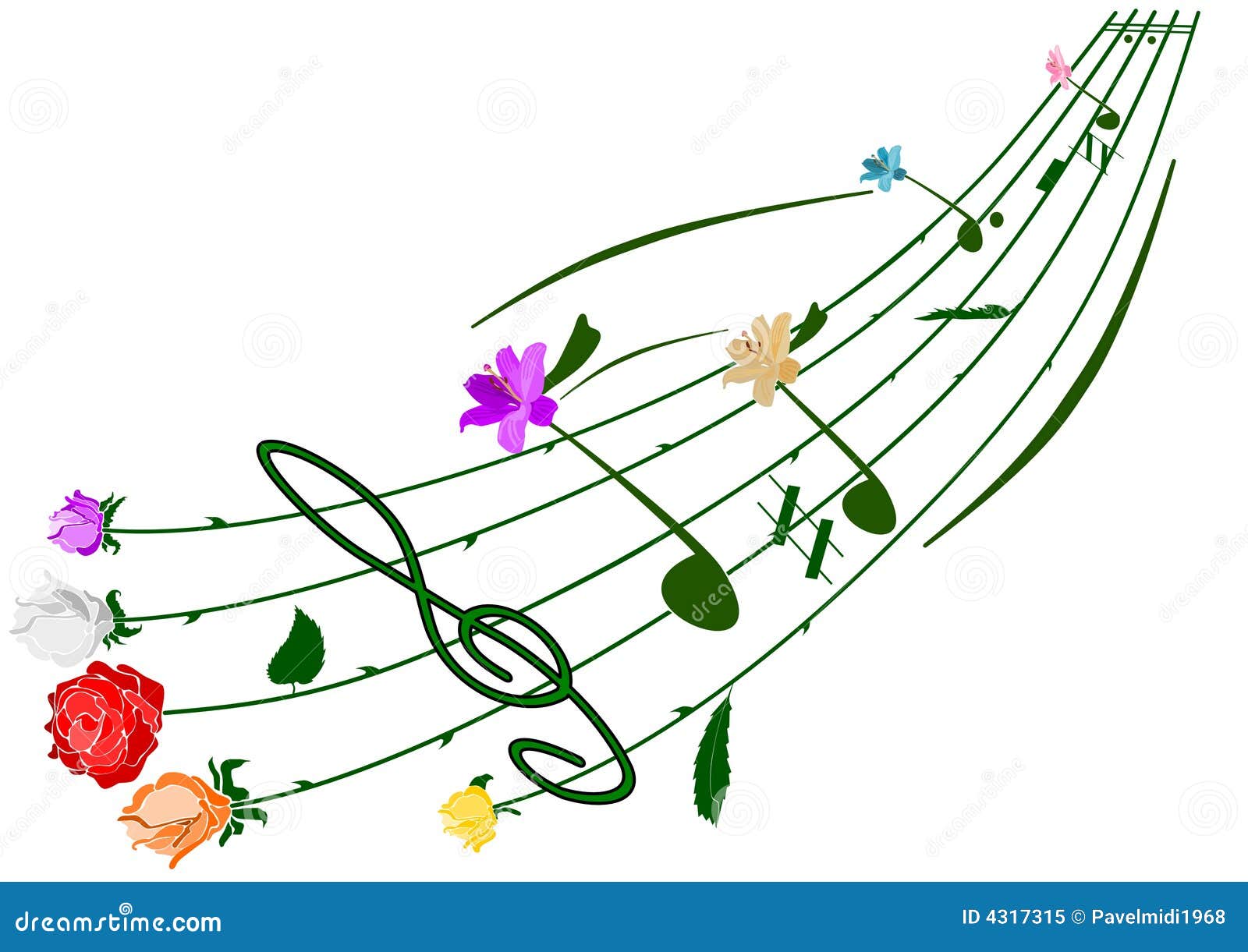 Note de fleur illustration de vecteur. Illustration du musical - 4317315