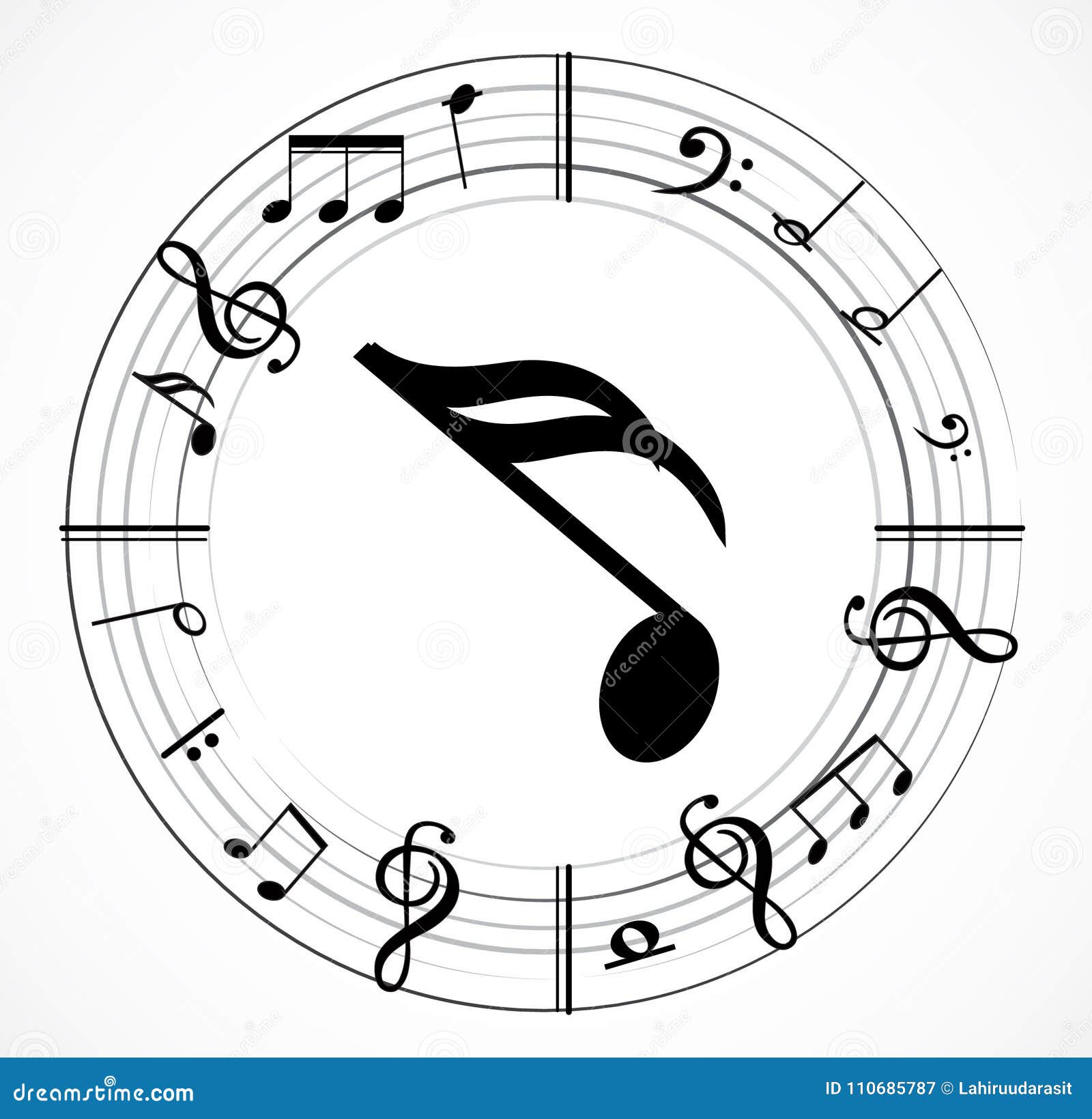 Note De Musique Avec Des Symboles Illustration de Vecteur ...