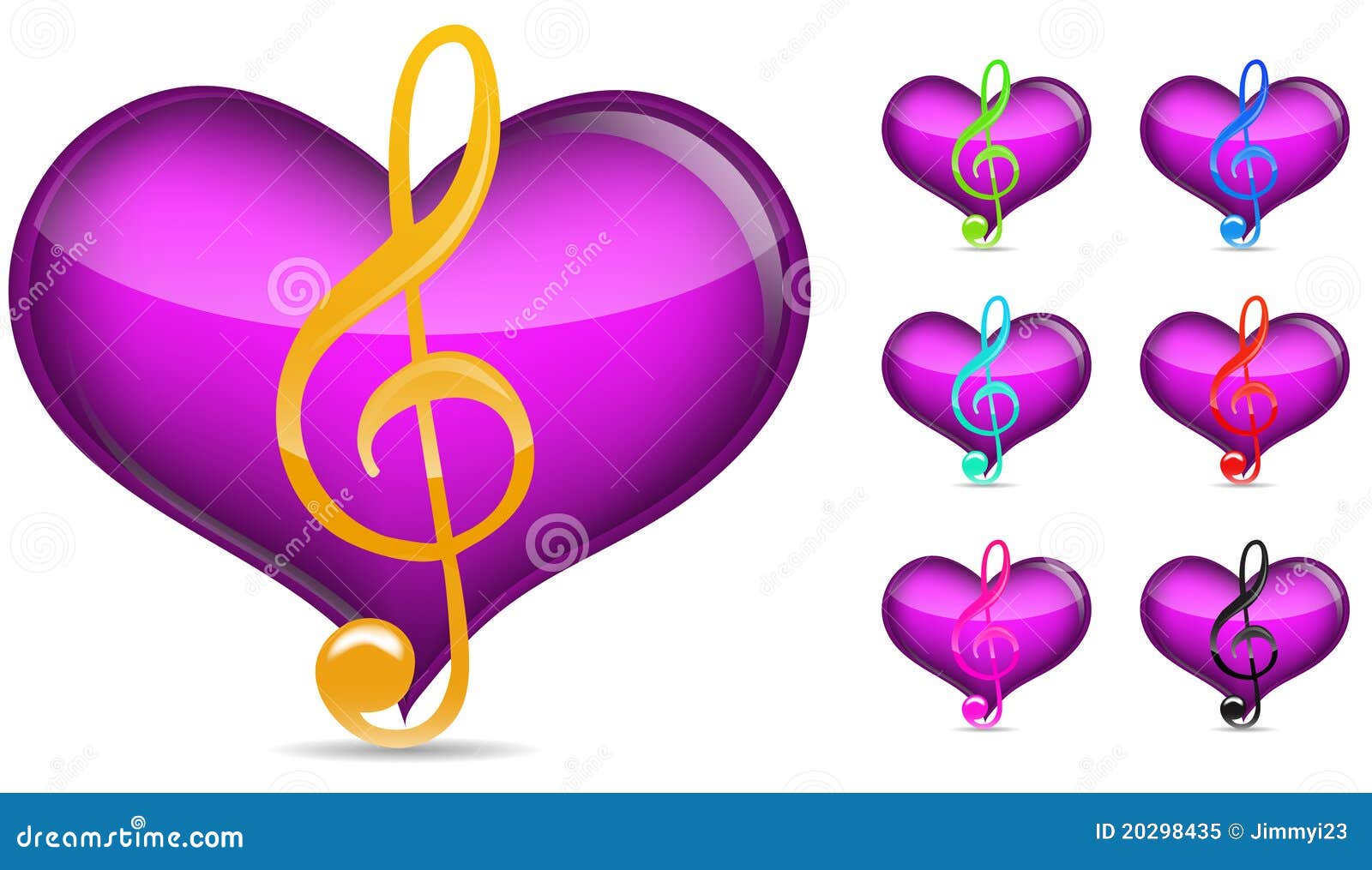 Note De Musique Avec Le Coeur Photo libre de droits - Image: 20298435