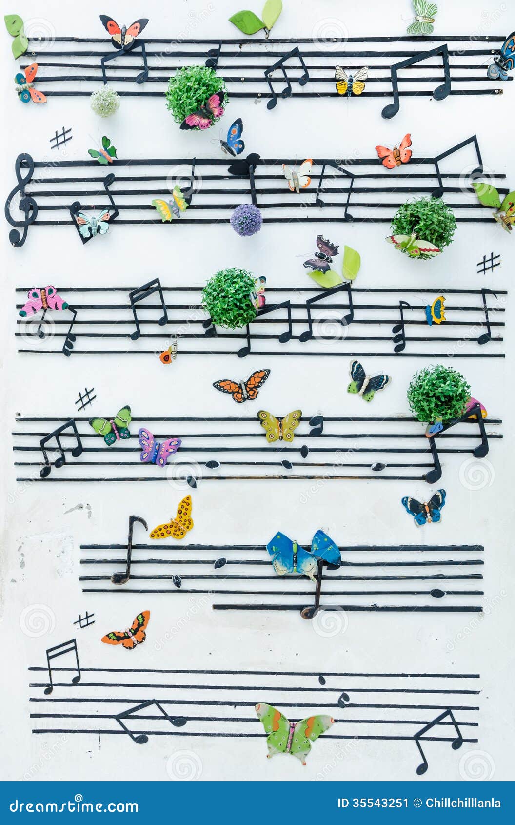 Note de musique sur le mur image stock. Image du instrument - 35543251