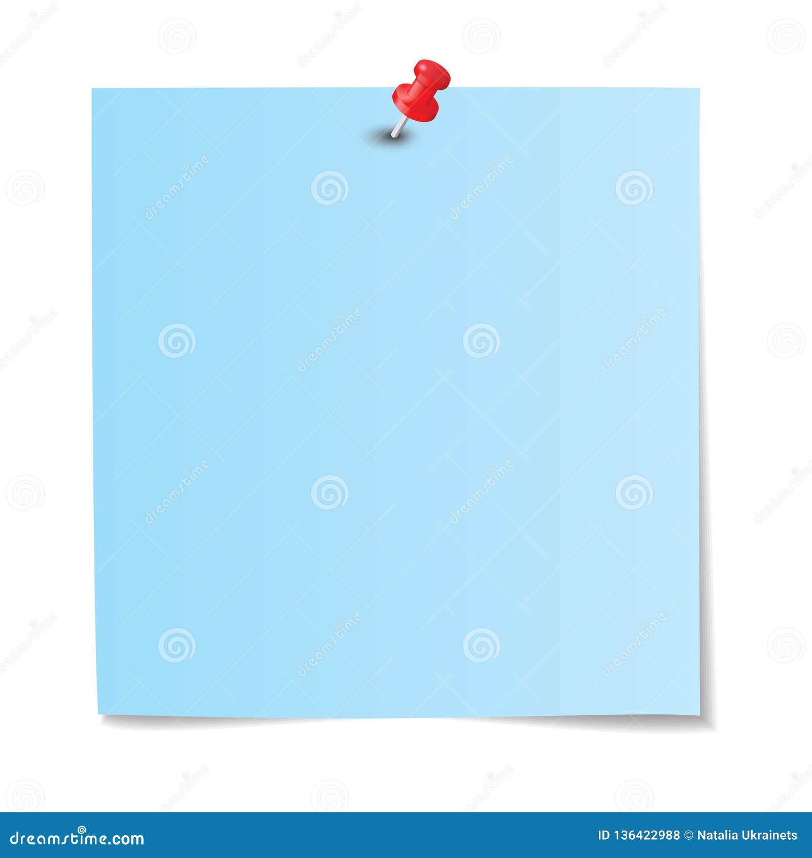 Note De Papier Bleue Avec La Punaise Rouge Illustration de Vecteur ...