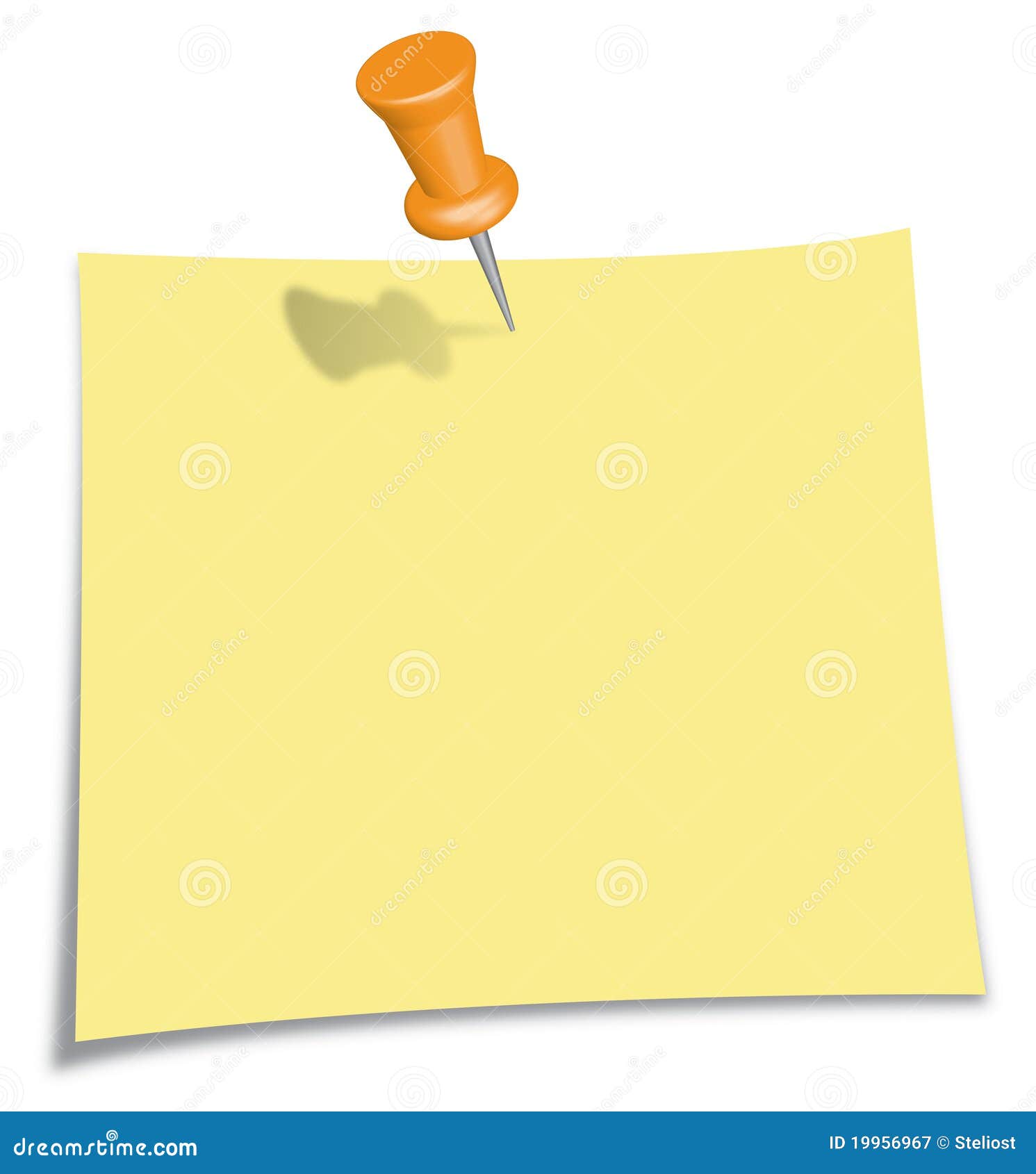 Note De Post-it Avec Le Pin Orange Illustration de Vecteur ...