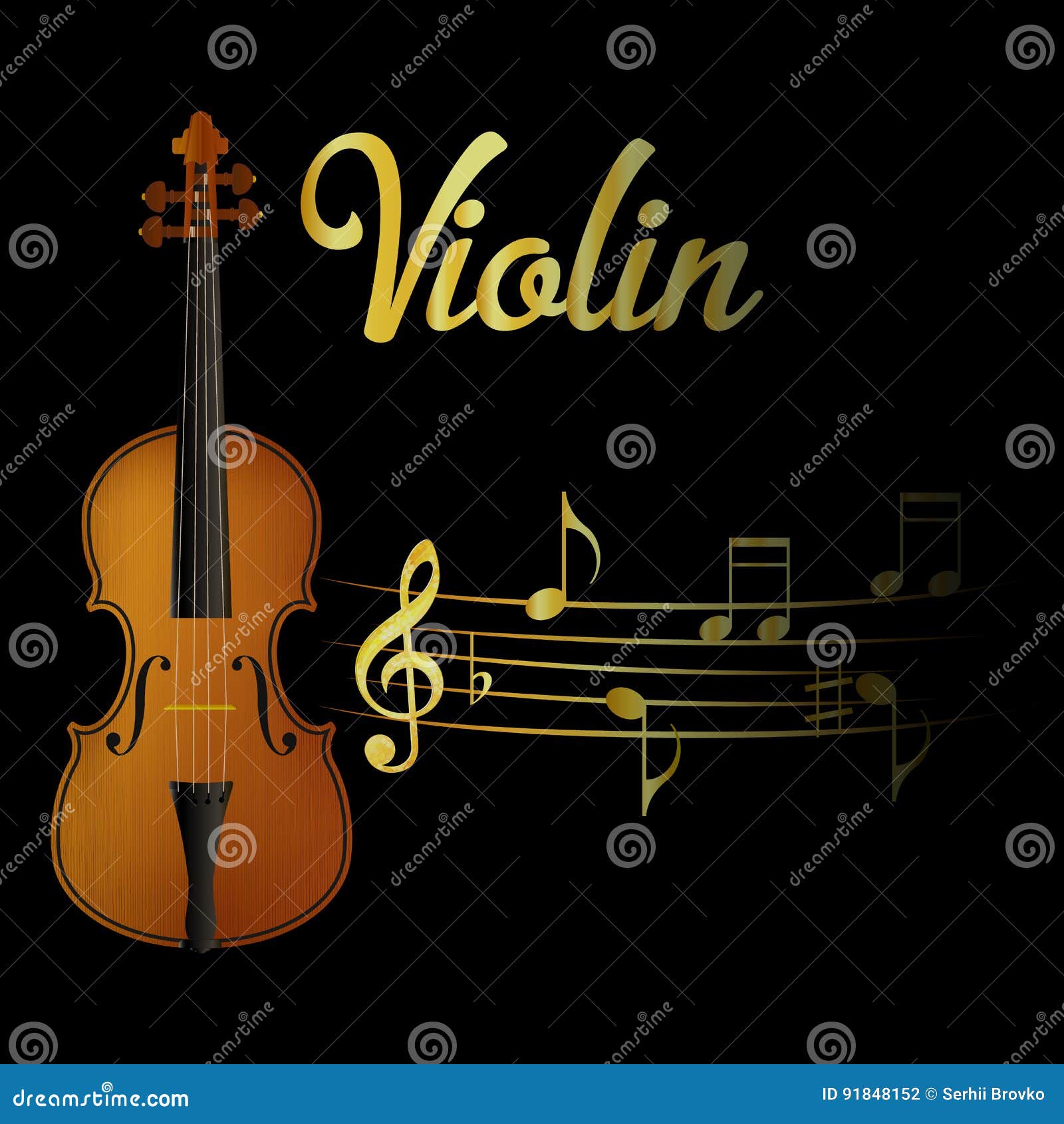 Note De Violon Et De Musique Illustration de Vecteur - Illustration du ...