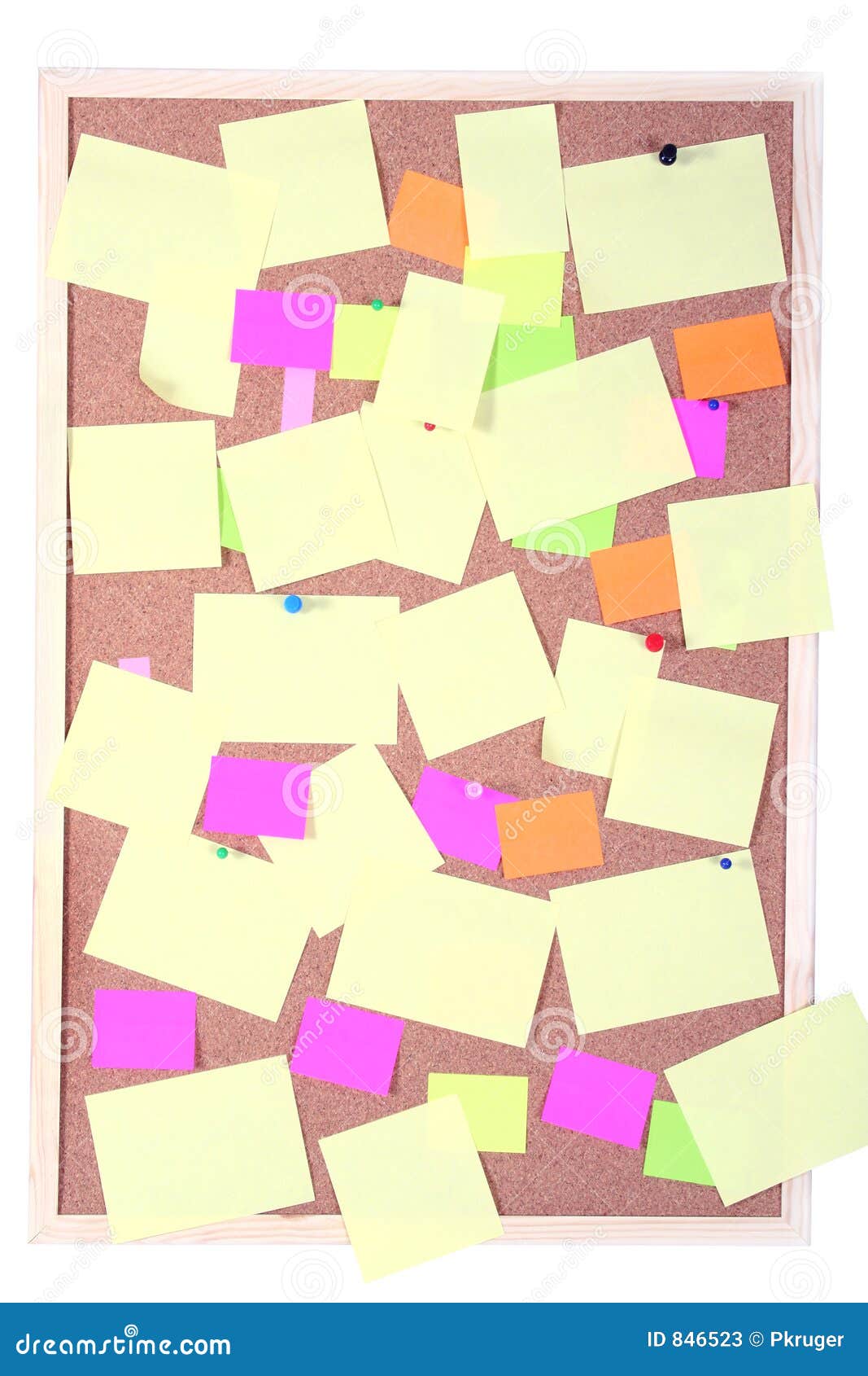 Note di carta sui appunti immagine stock. Immagine di bacheca - 846523