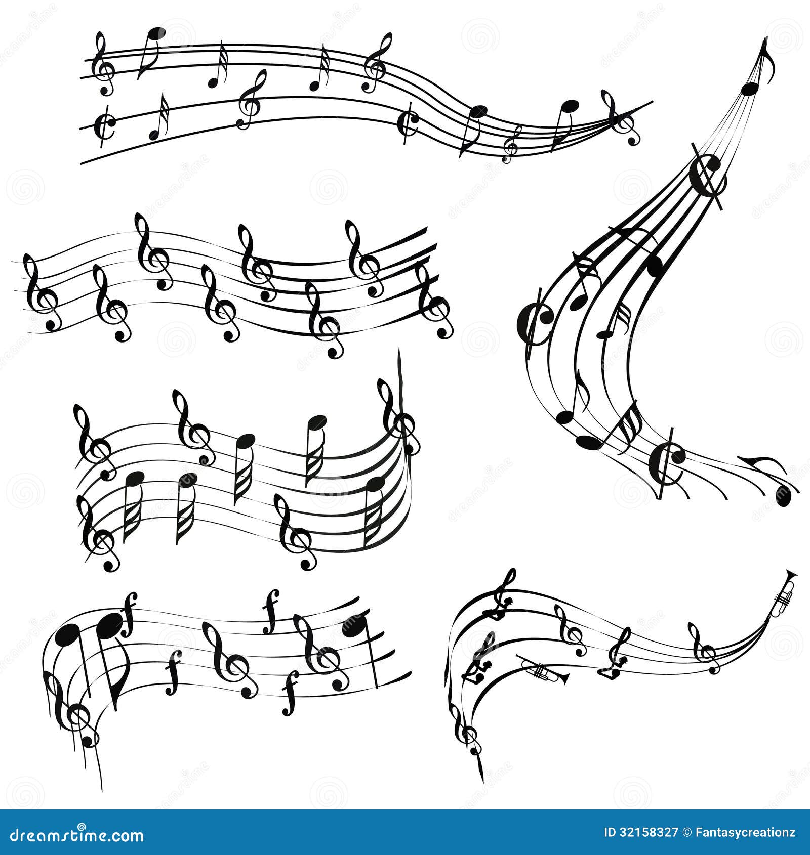 Note di musica illustrazione vettoriale. Illustrazione di tremolio ...