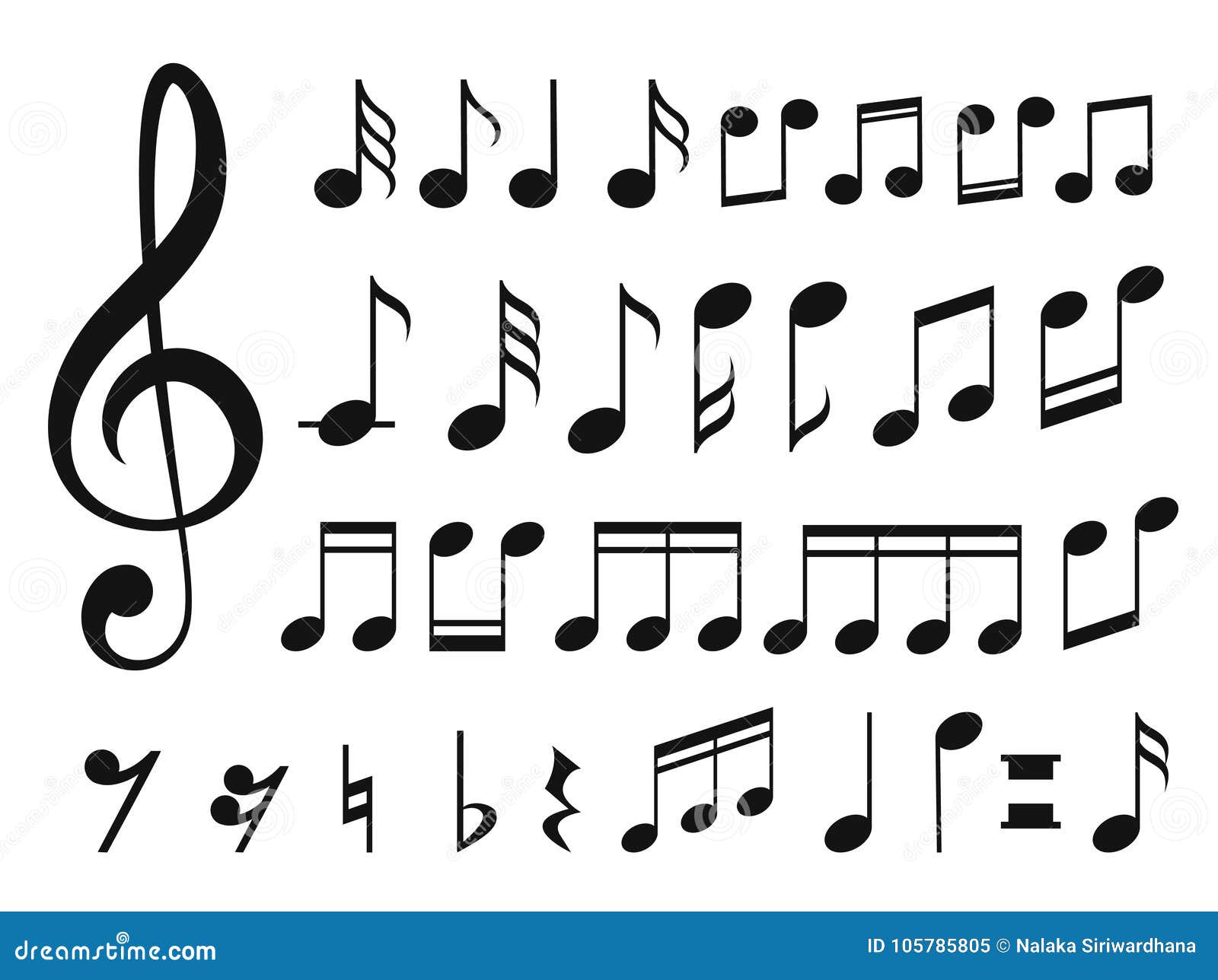 Note di musica con le onde illustrazione vettoriale. Illustrazione di ...