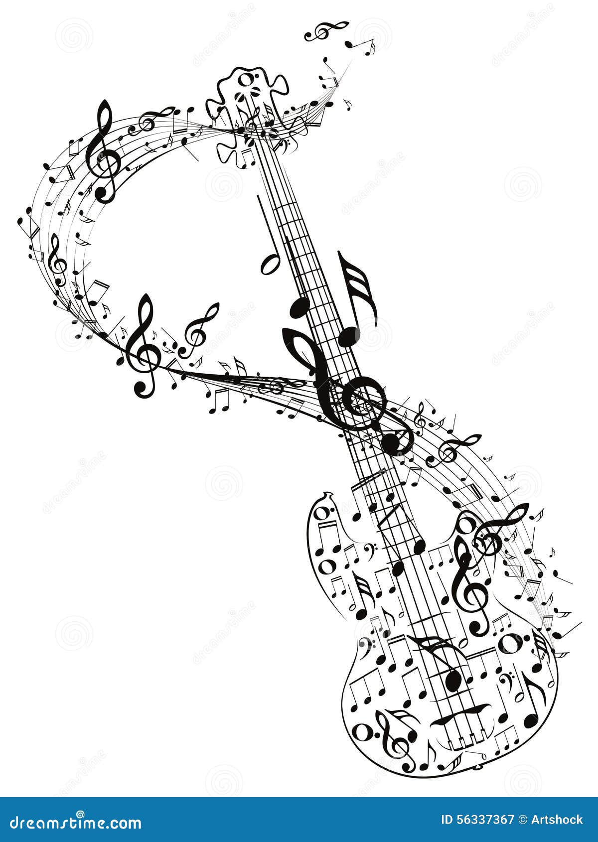 Note Di Musica E Della Chitarra Illustrazione Vettoriale ...