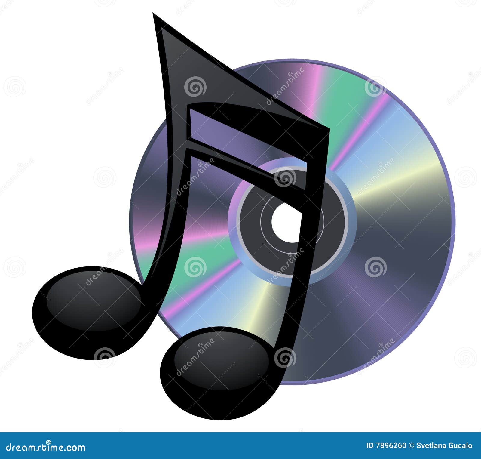 Note and disc stock vector. Illustration of media, reflection - 7896260