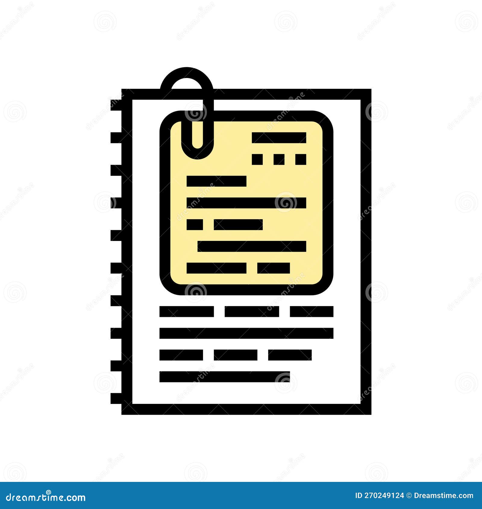 Note Document Paper Color Icon Vector Illustration Stock Vector ...