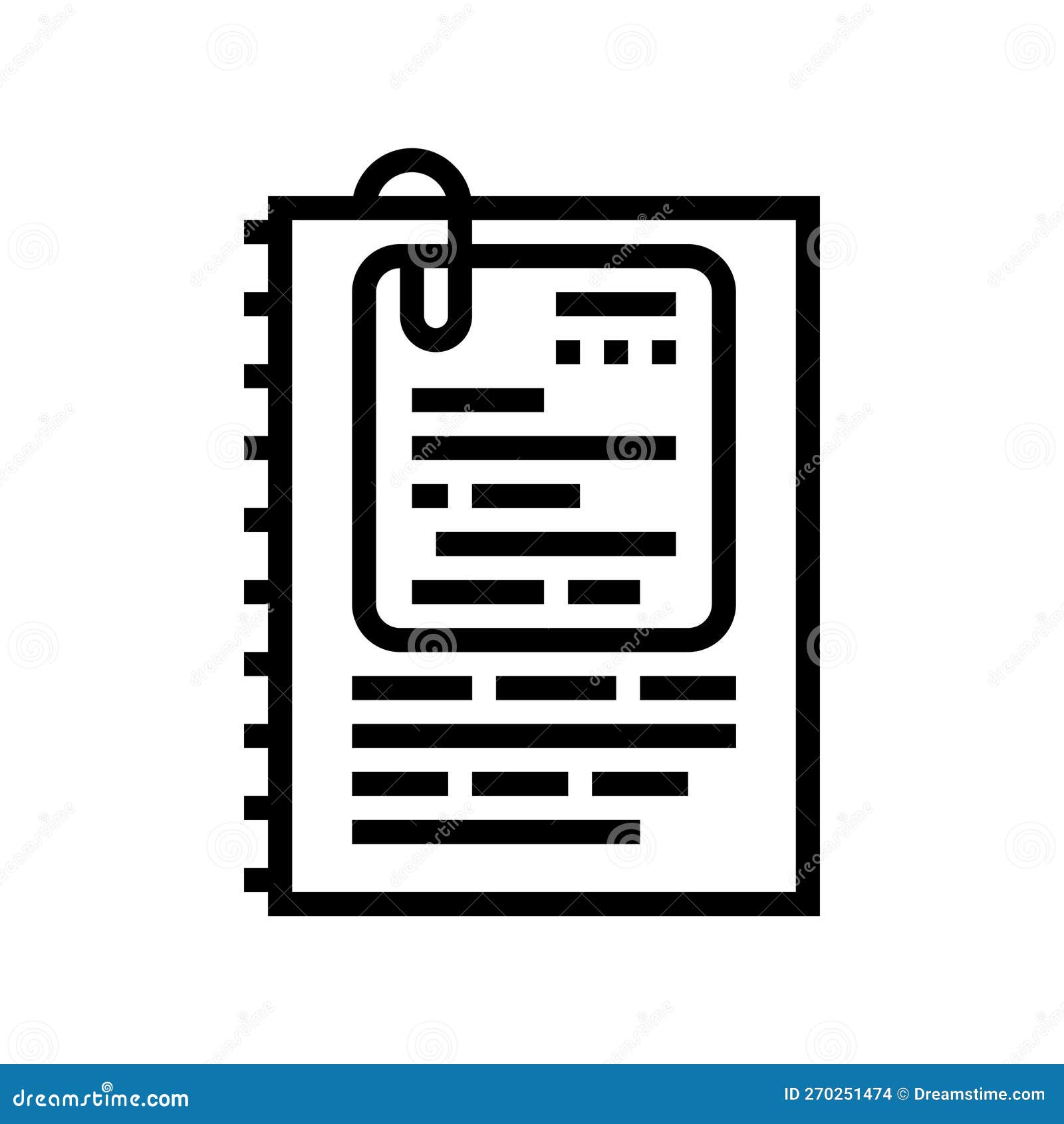 Note Document Paper Line Icon Vector Illustration Stock Vector