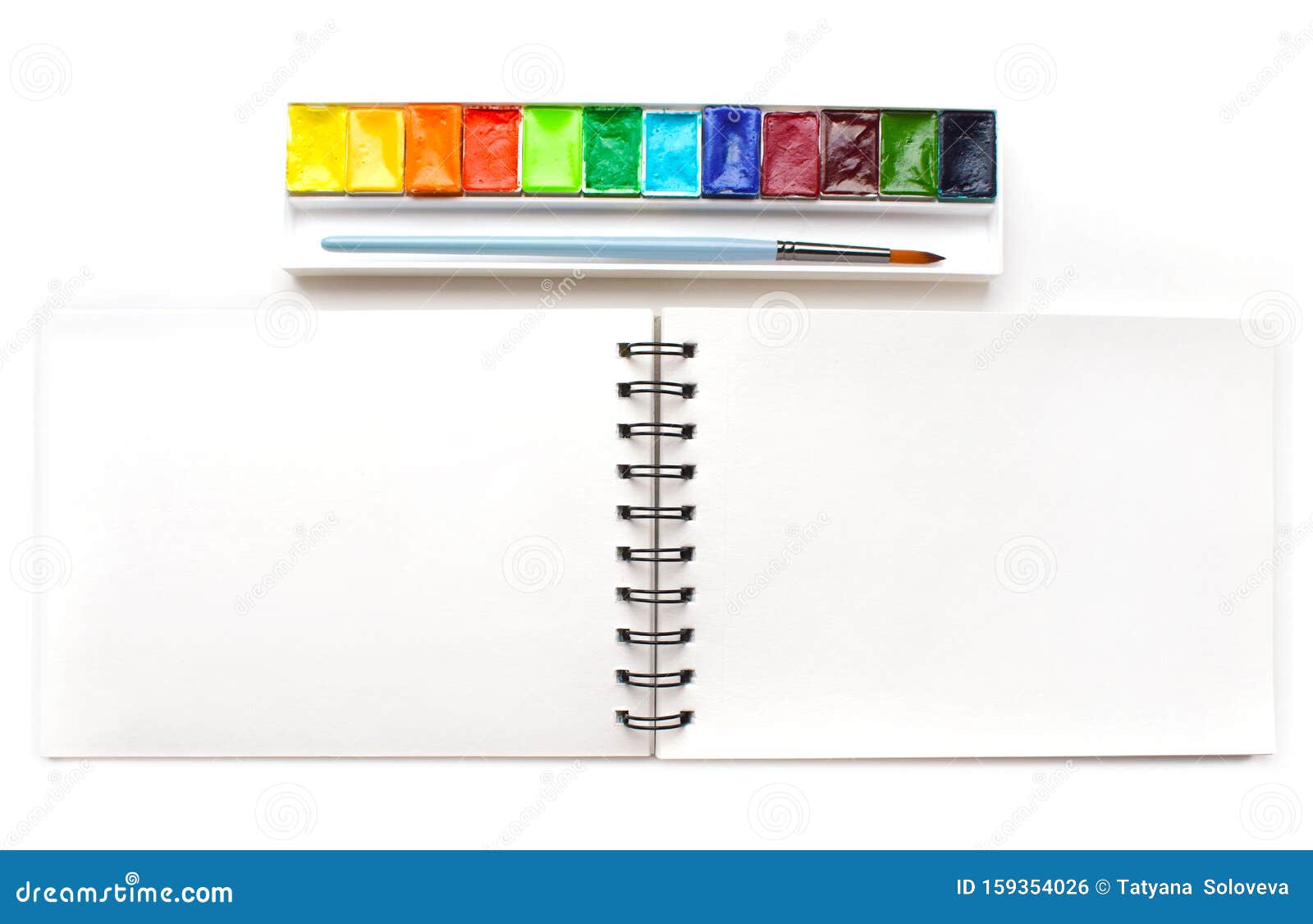 Note for Drawing and Colour Watercolor on White Background. Stock Photo ...