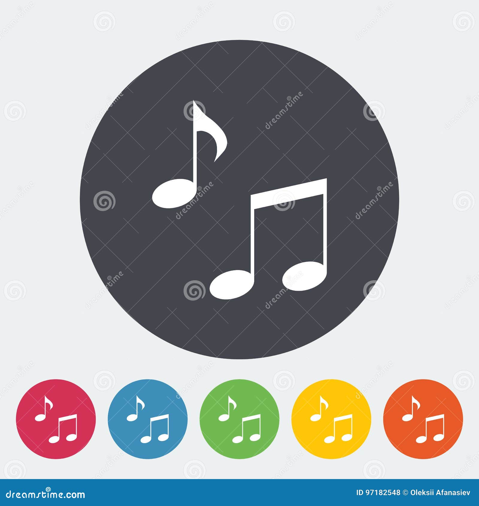 Note flat icon stock vector. Illustration of musical - 97182548