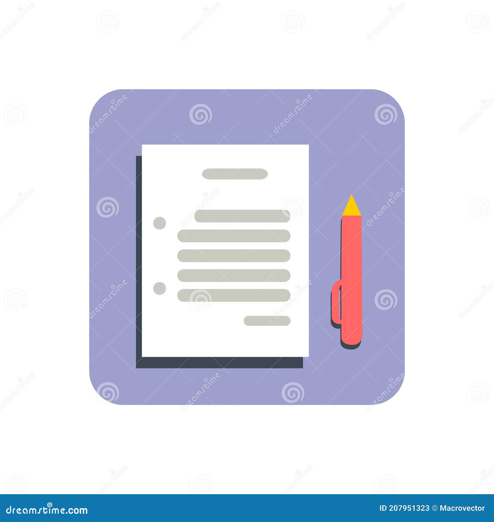 Note Flat Icon stock illustration. Illustration of attachment - 207951323