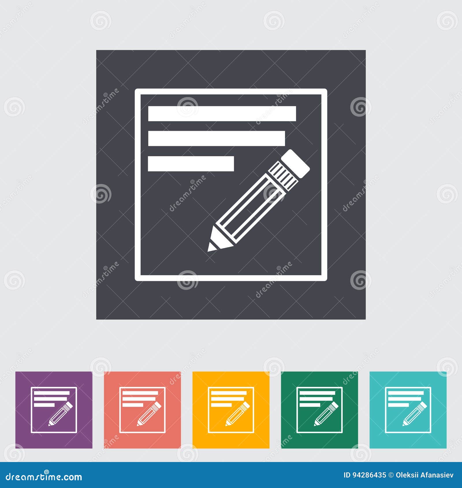 Note flat icon. stock vector. Illustration of element - 94286435