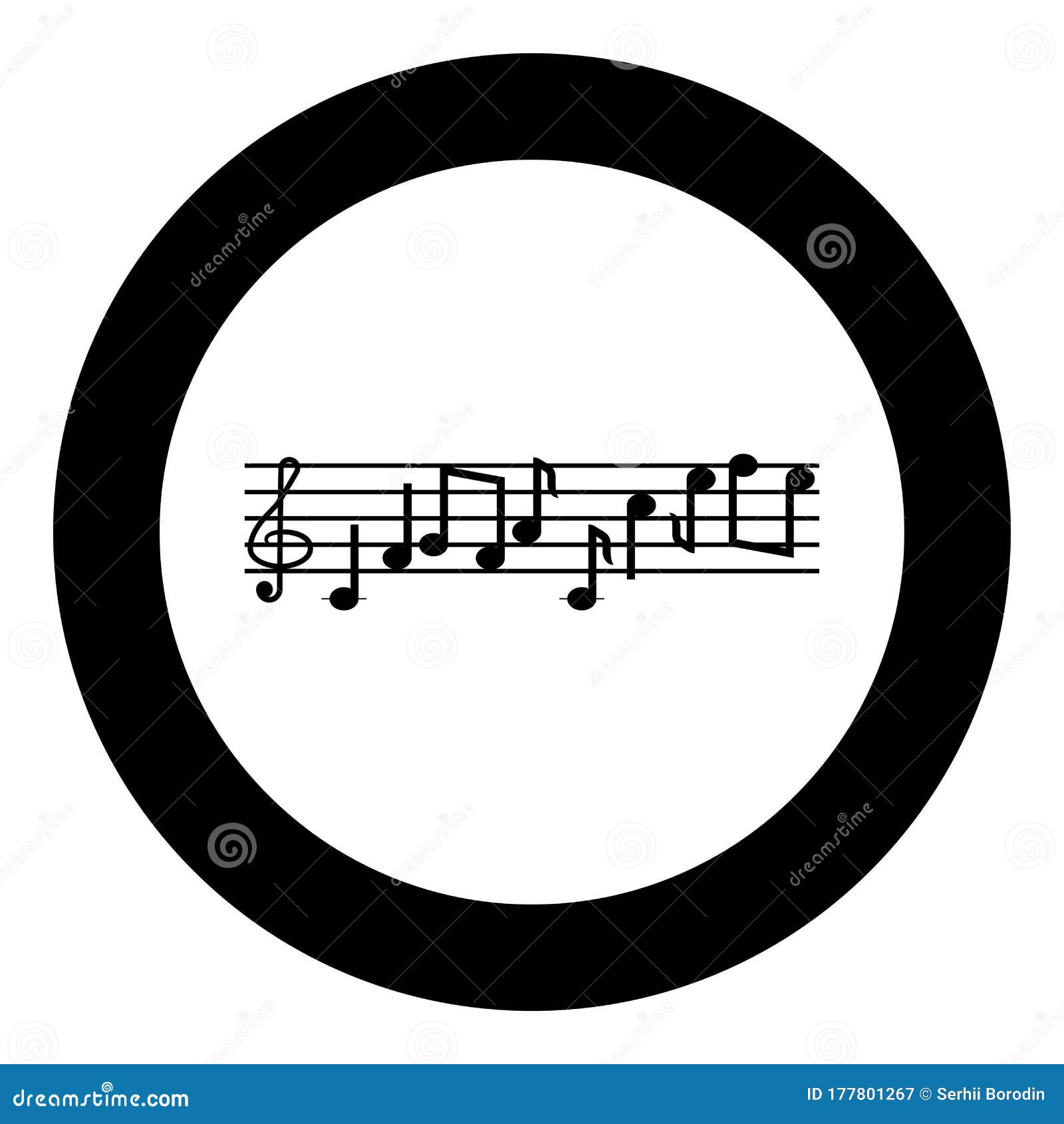 Note Fret Notes Icon In Circle Round Outline Black Color Vector ...