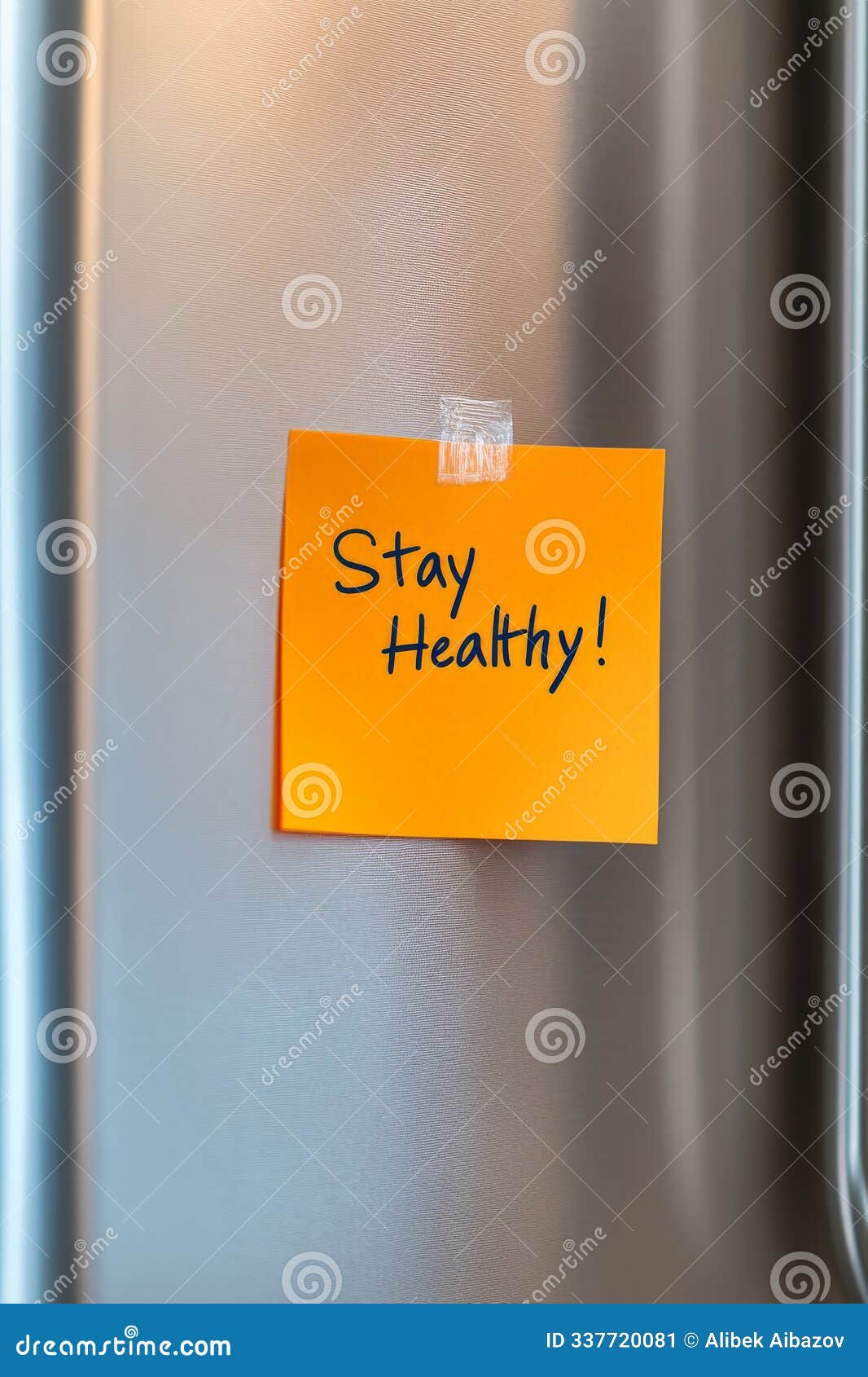 Note on Fridge with "stay Healthy" Message for daily Motivation and ...