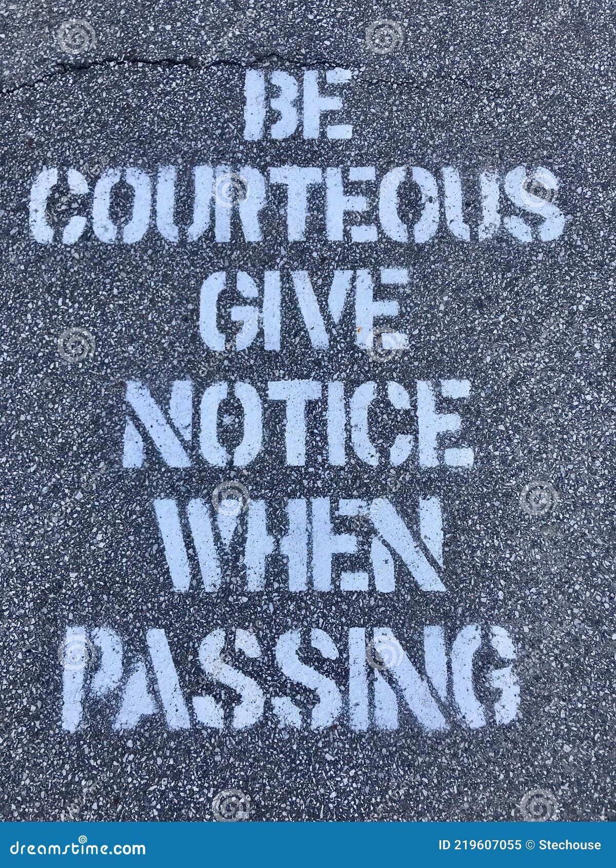 A NOTE on the GROUND: BE COURTEOUS Stock Image - Image of ground ...