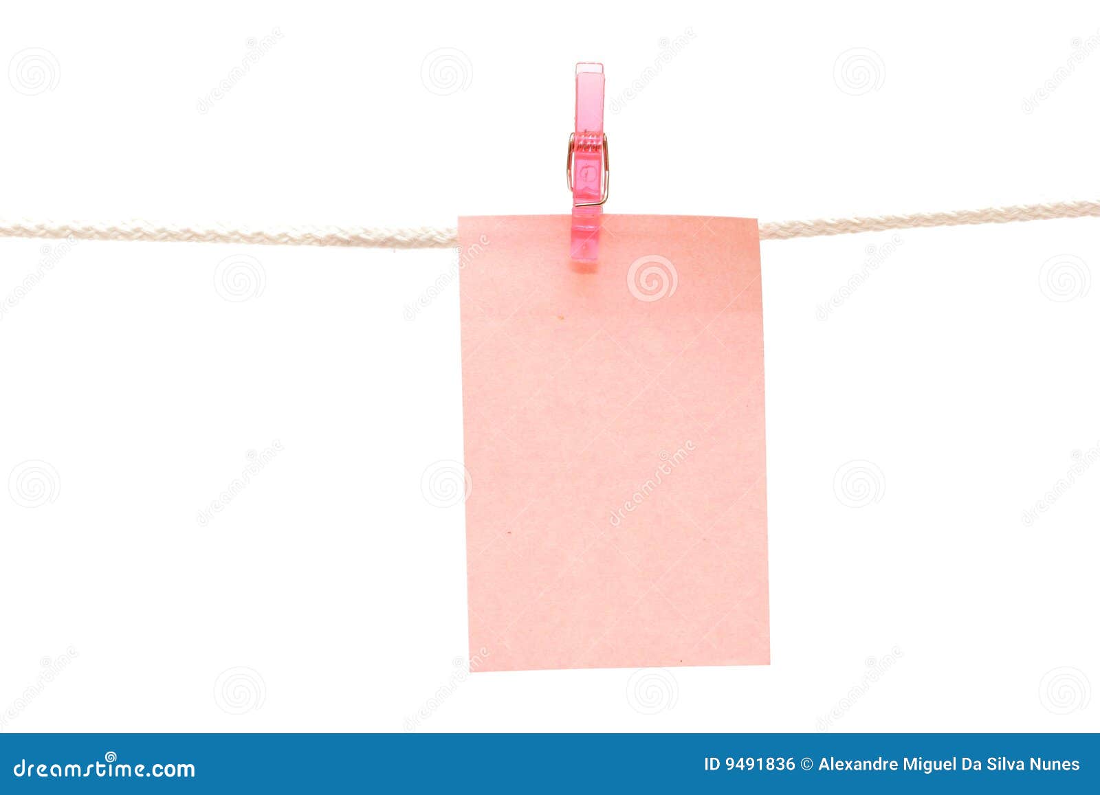 Note Hanging On A Rope Royalty Free Stock Image - Image: 9491836