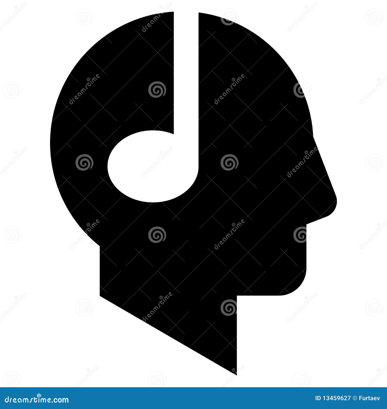Note head stock vector. Illustration of people, headphones - 13459627