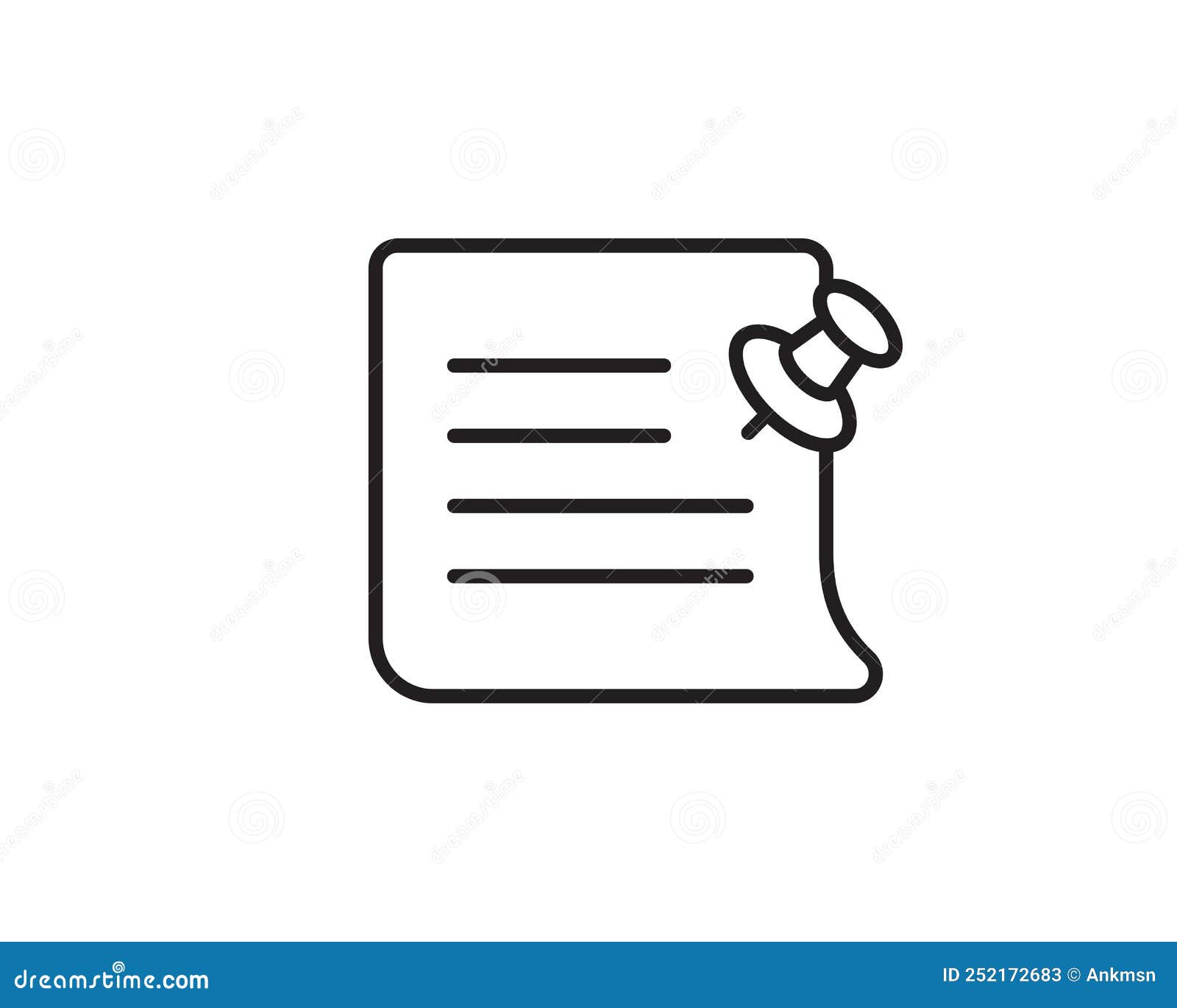 Note Icon Vector Sign. Paper Message or Document Page Stock Vector ...